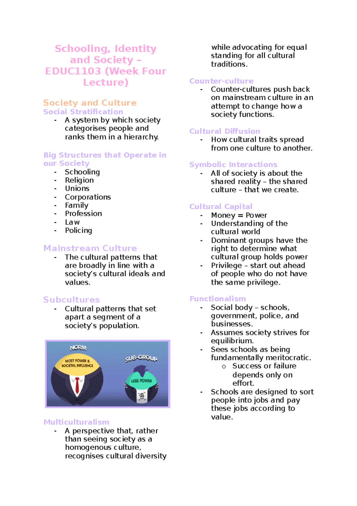 Week Four Lecture and Tutorial - Schooling, Identity and Society ...