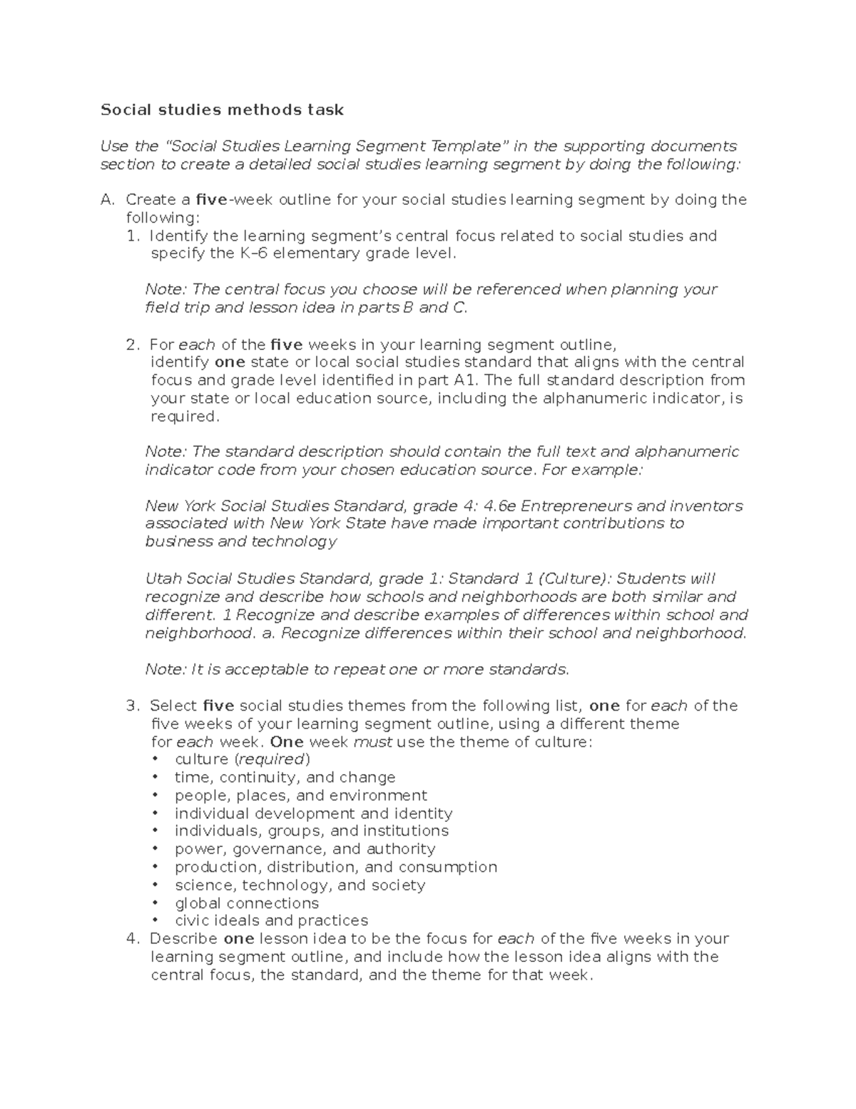 Social studies methods task objective - Social studies methods task Use ...