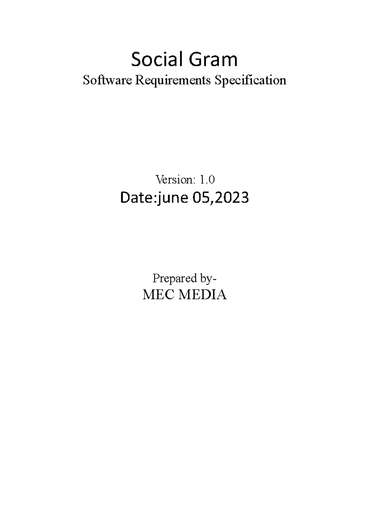 Social Gram SRS - Social Gram Software Requirements Specification ...