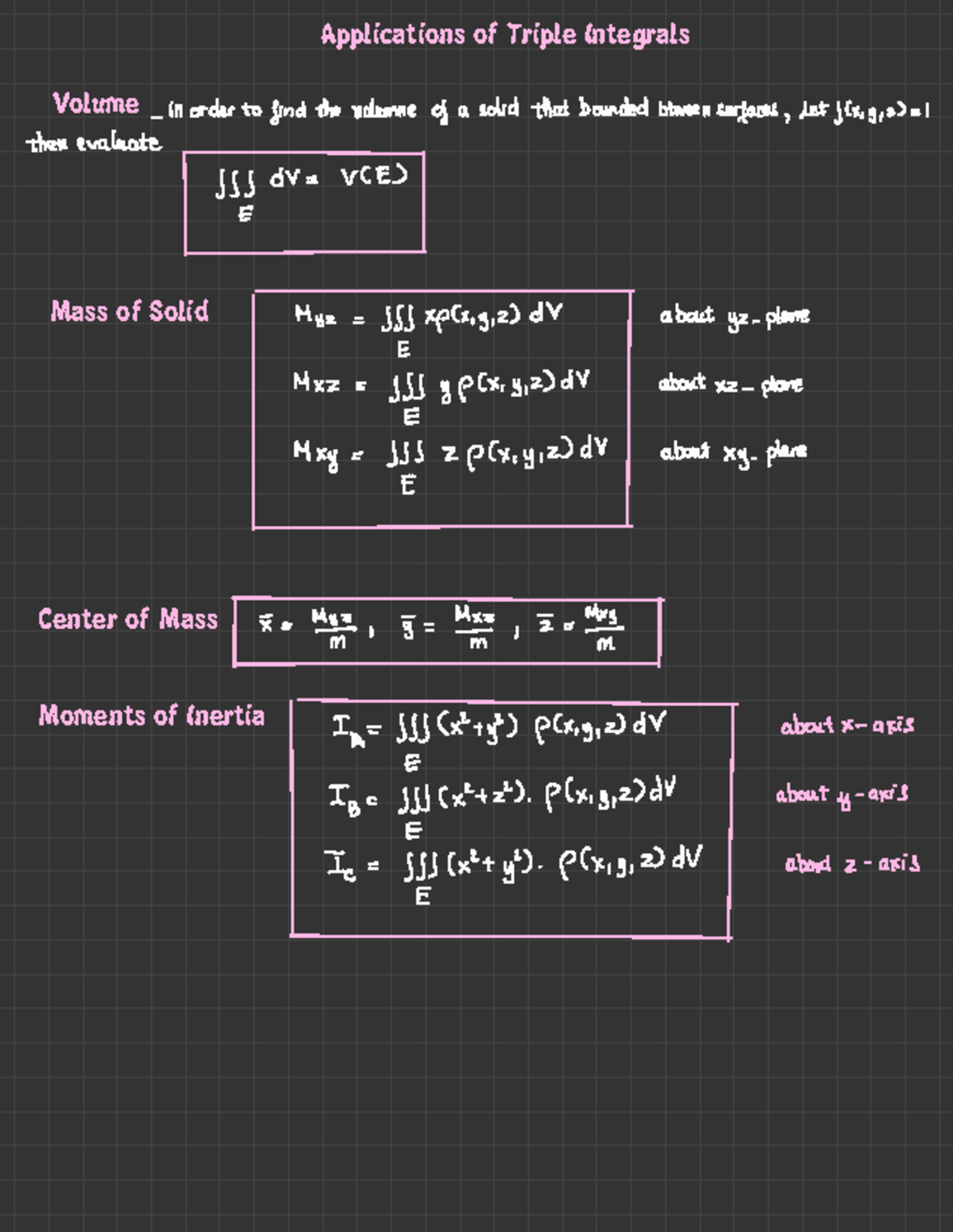 15.6 Application Of Triple Integrals - ####### Applications of Triple ...