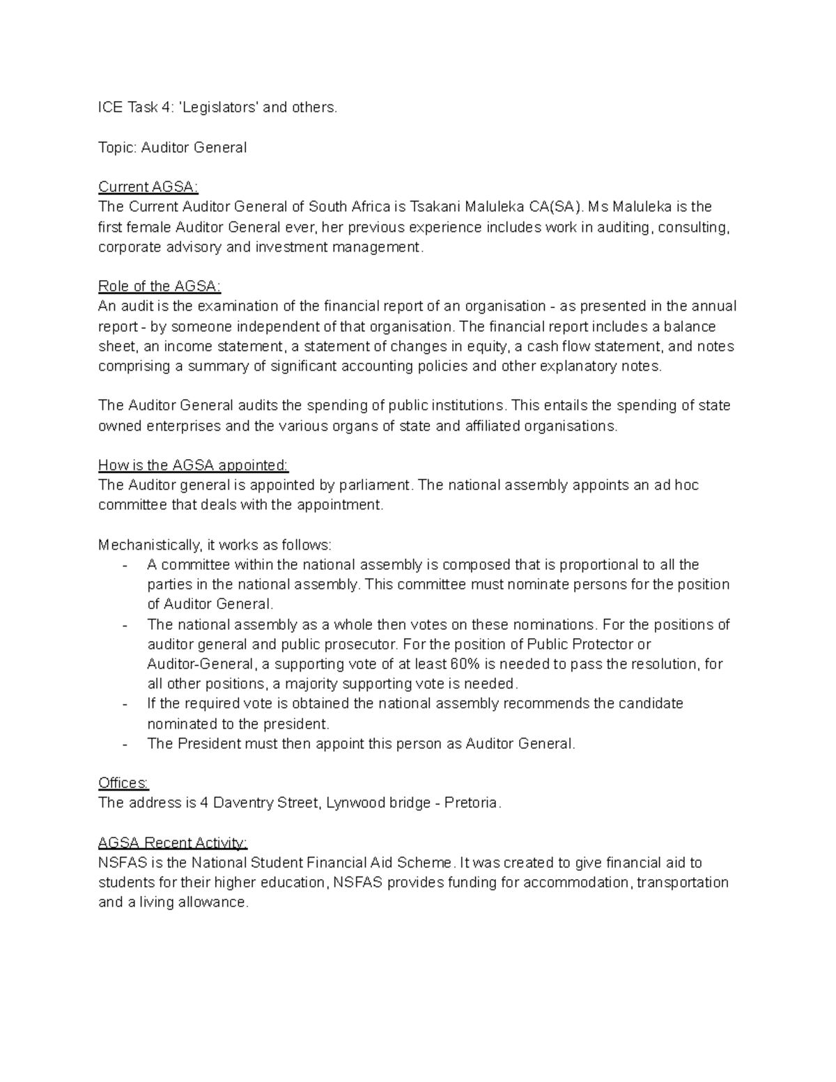 ICE Task 4 case law - ICE Task 4: ‘Legislators’ and others. Topic ...