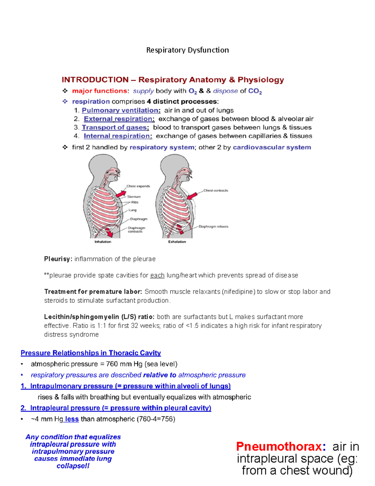 Respiratory Dysfunction - Respiratory Dysfunction Pleurisy ...