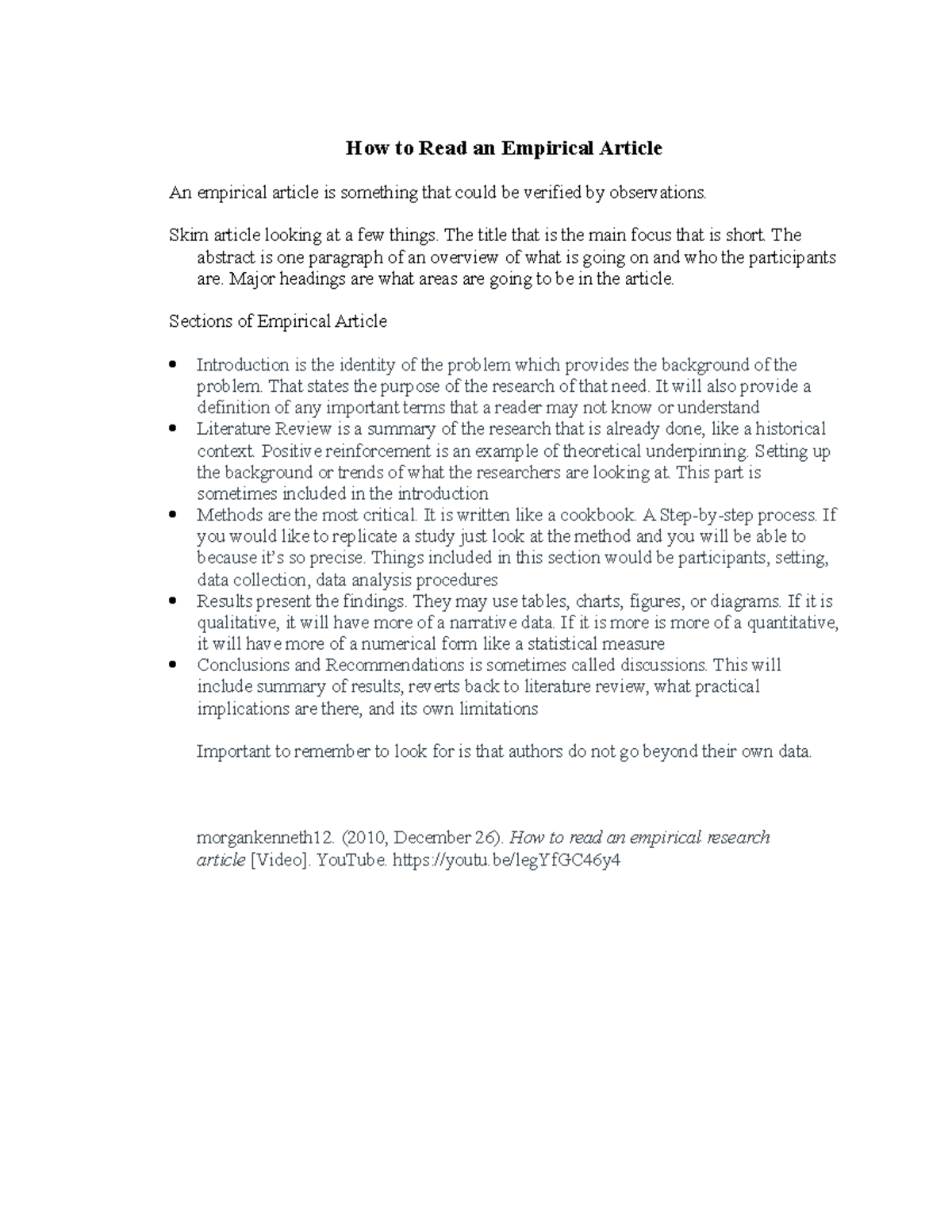 How to read empirical article - How to Read an Empirical Article An ...