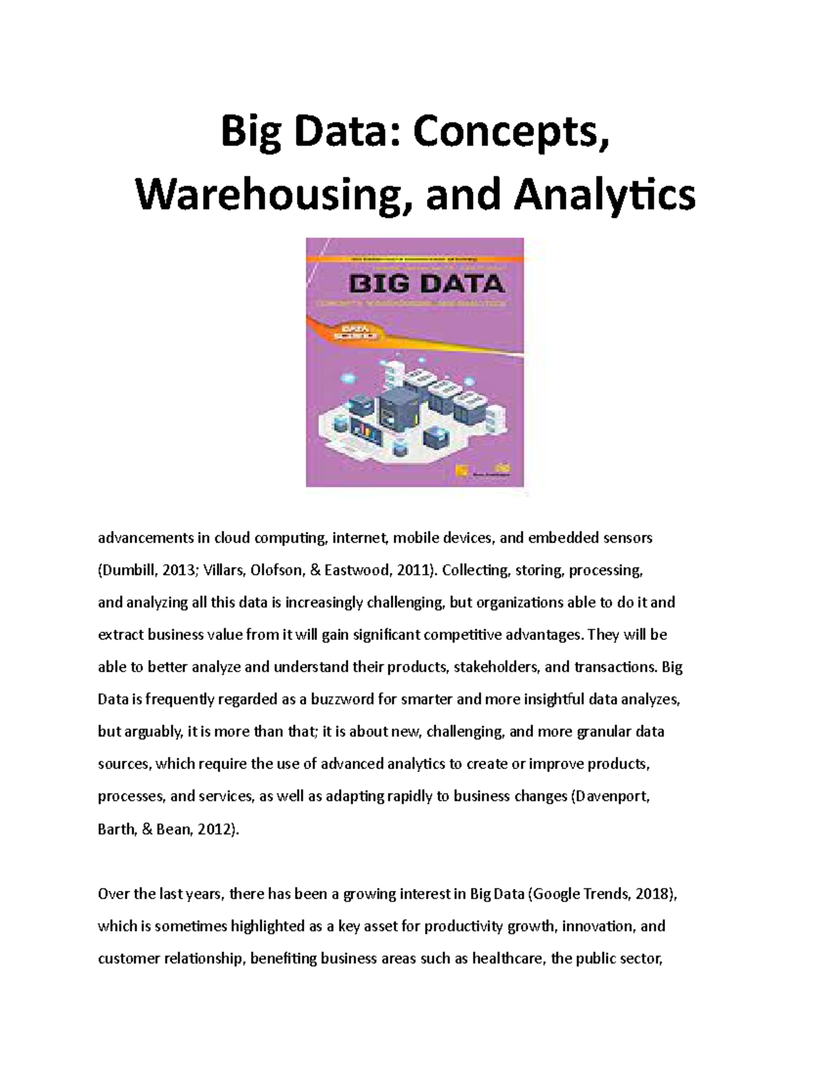 Big Data Concepts Warehousing and Analytics - Big Data: Concepts, Warehousing, and Analytics ...