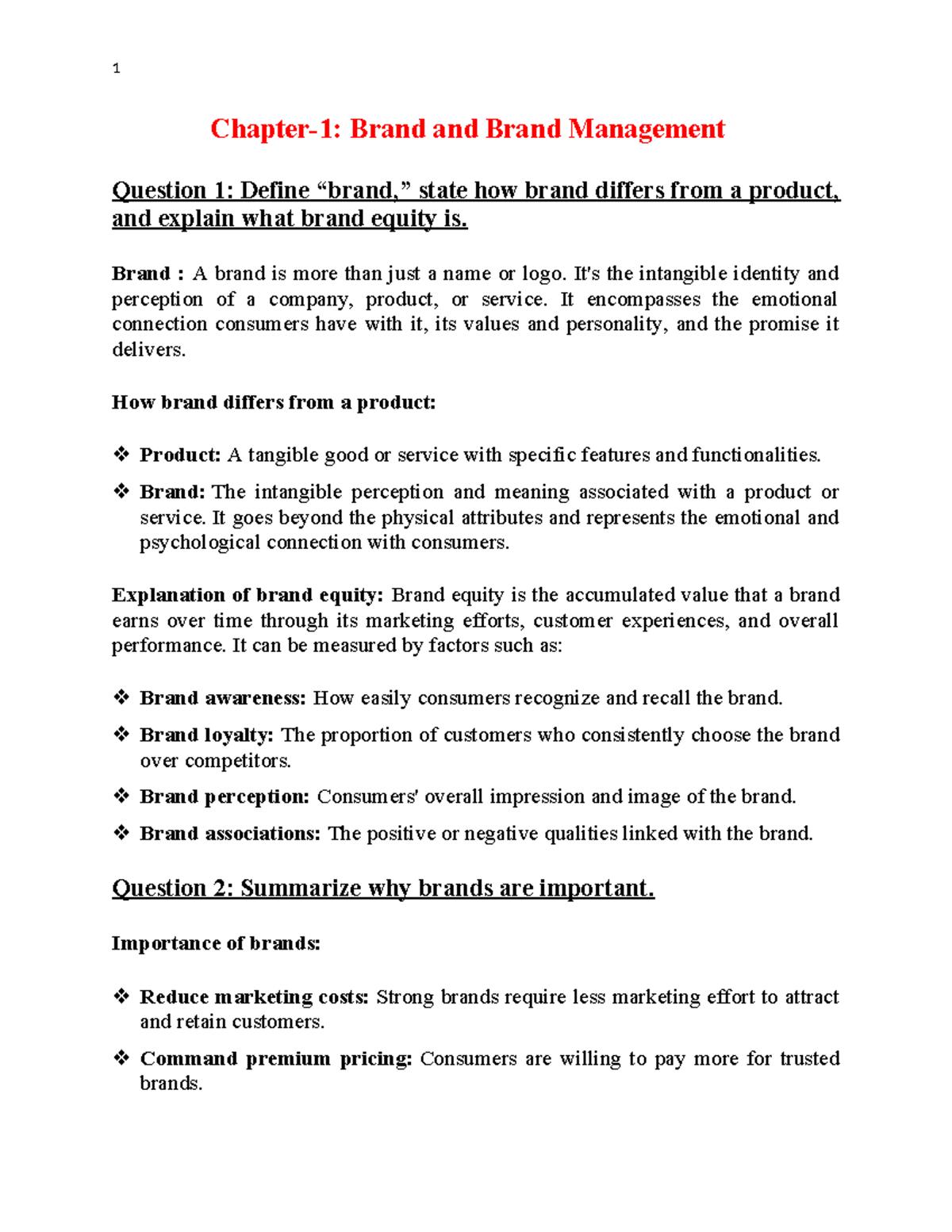 BM-Book-Study - Chapter-1: Brand and Brand Management Question 1 ...
