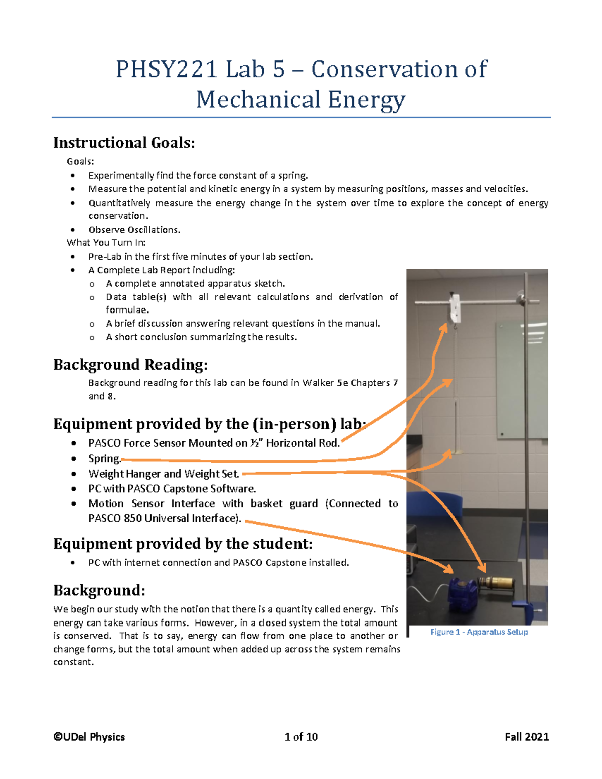 5 - Conservation of Mechanical Energy - PHSY221 Lab 5 – Conservation of ...
