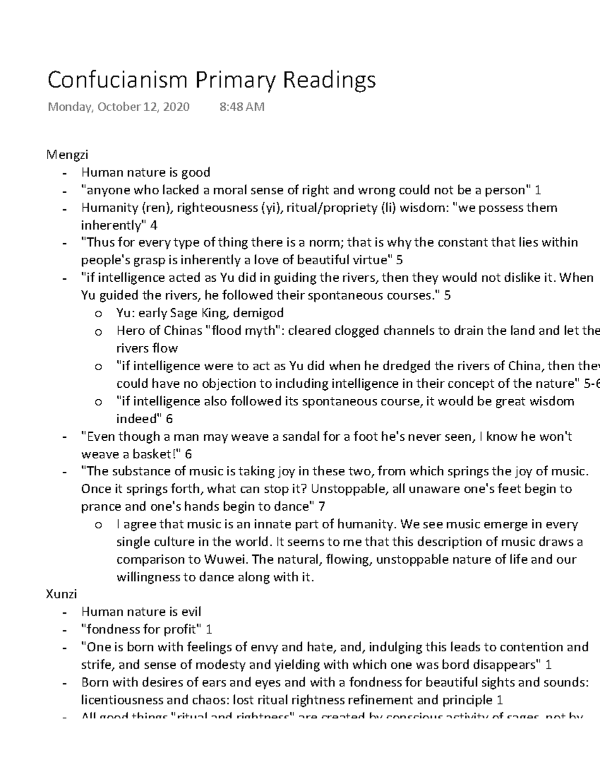 Confucianism Primary Readings - Mengzi - Human nature is good - "anyone ...