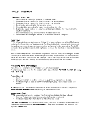 Intermediate Accounting 2 - Investment in associate (FVOCI, FVPL, FVAC ...