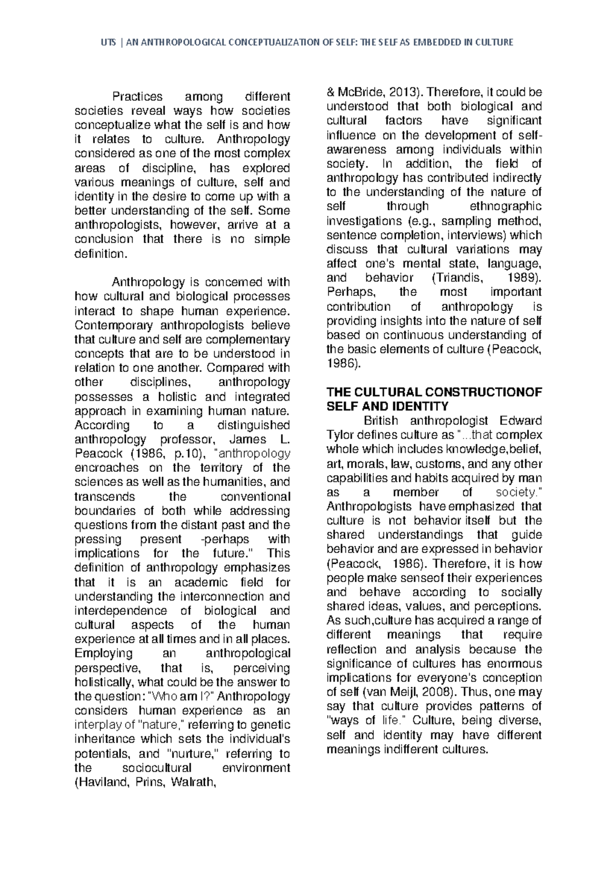 UTS Chapter 3 - Lecture notes 1 - Practices among different societies ...