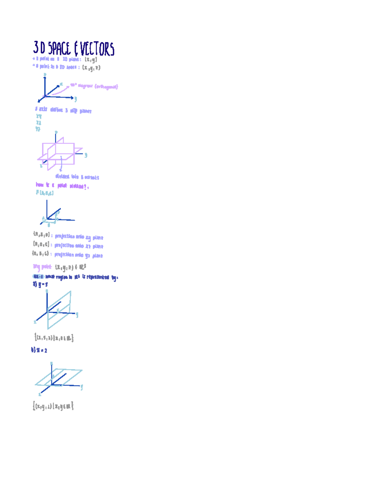 3D Spaces, vectors & basic linear algebra - MAM1000W - Studocu