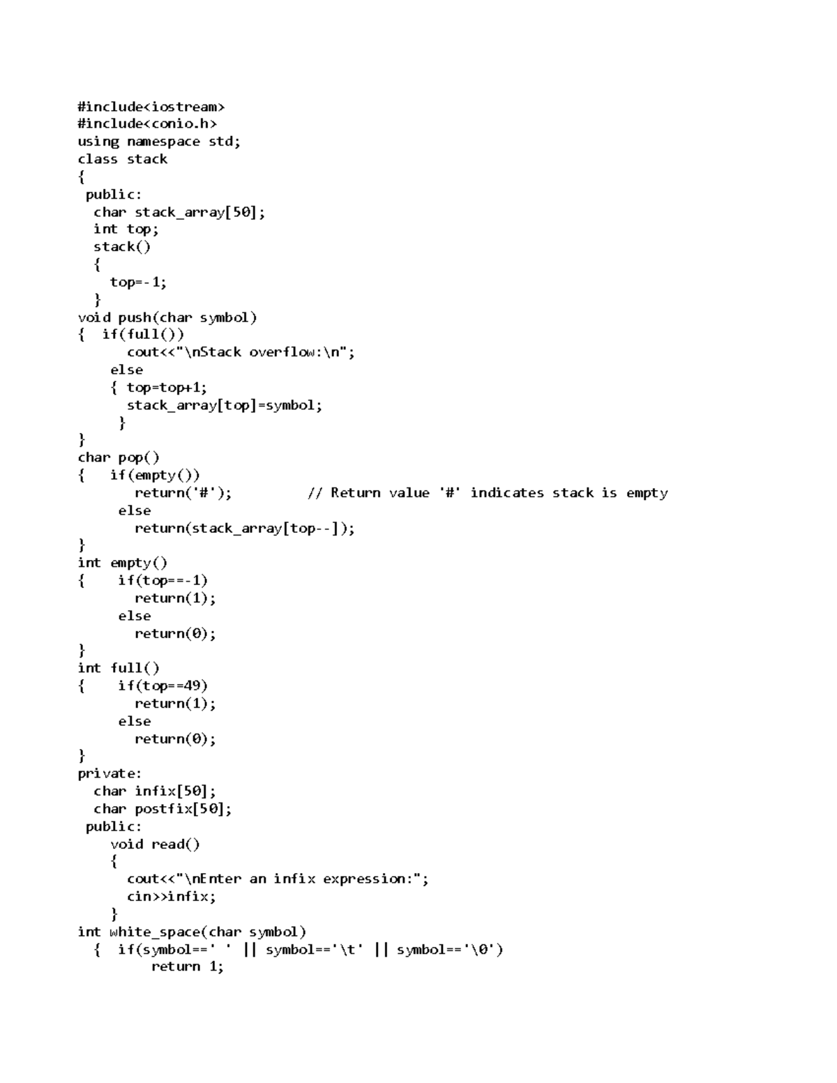 Assg10 - Practical Code of OOP - #include #include using namespace std; - Studocu