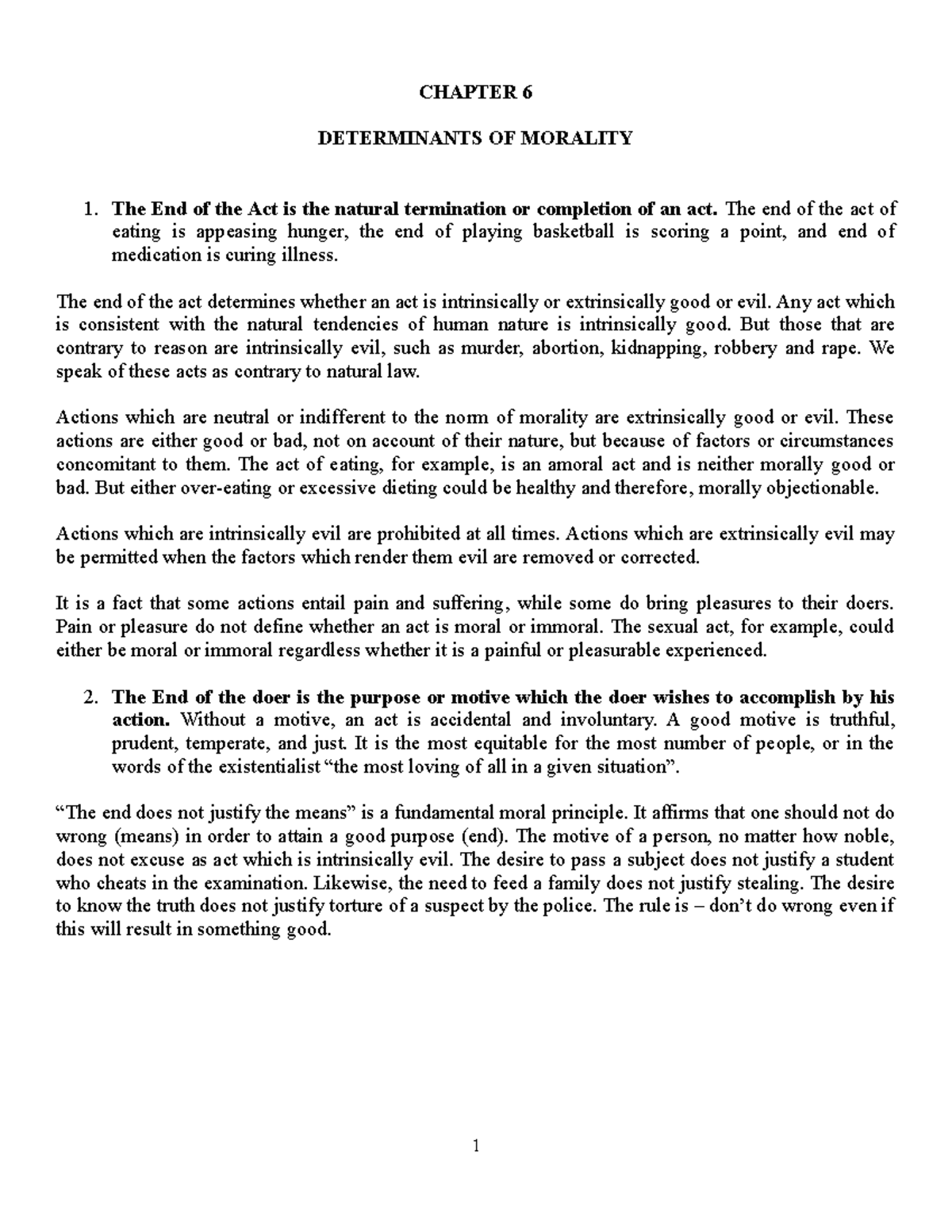 Determinants+of+Morality - CHAPTER 6 DETERMINANTS OF MORALITY The End ...