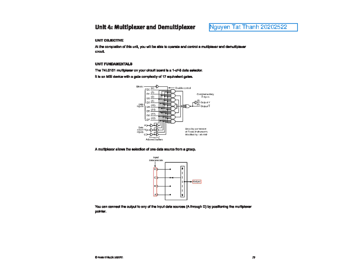 Unit-4 -Multiplexer-and-Demultiplexer - tiếng anh - Studocu