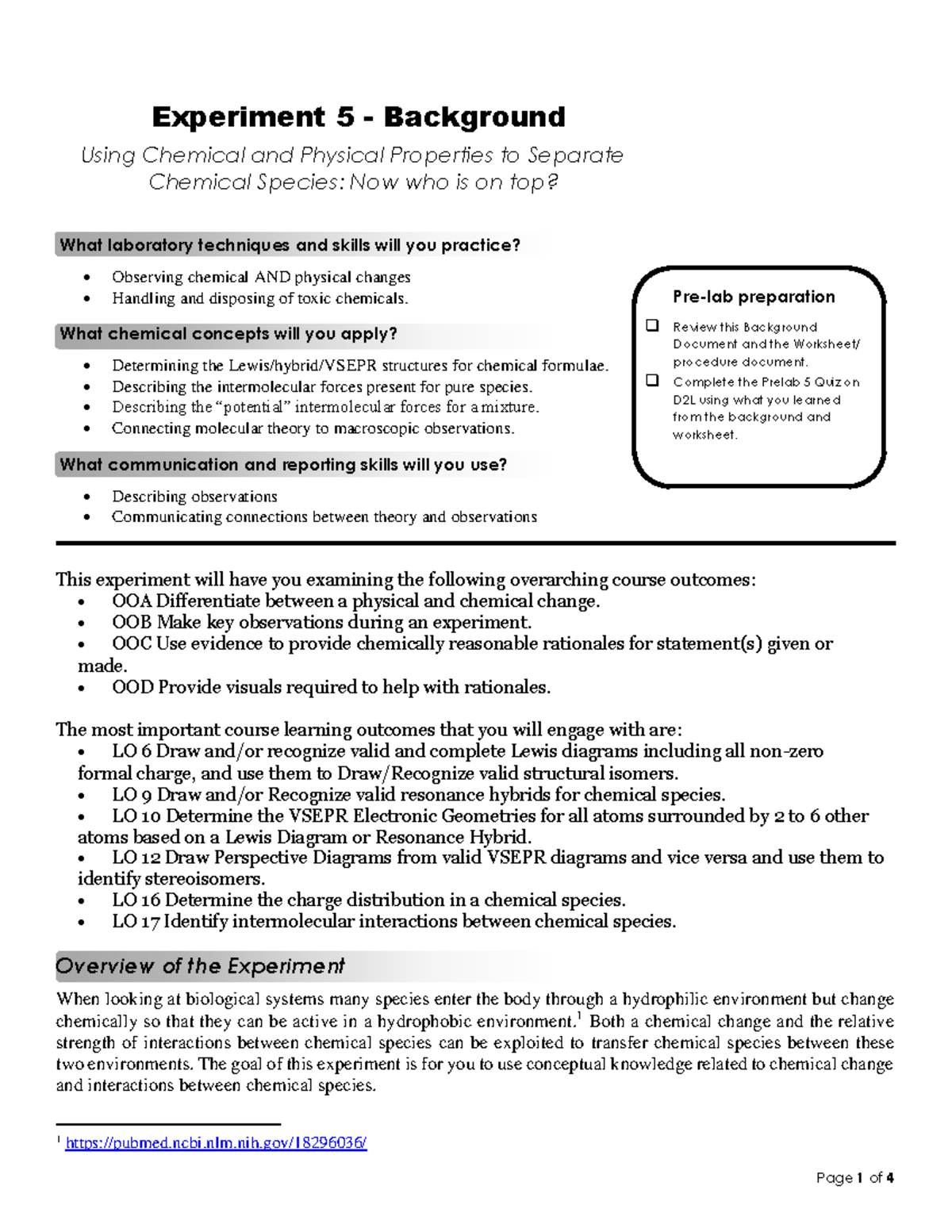 201 F23 Expt 5 acid base background information - Experiment 5 ...