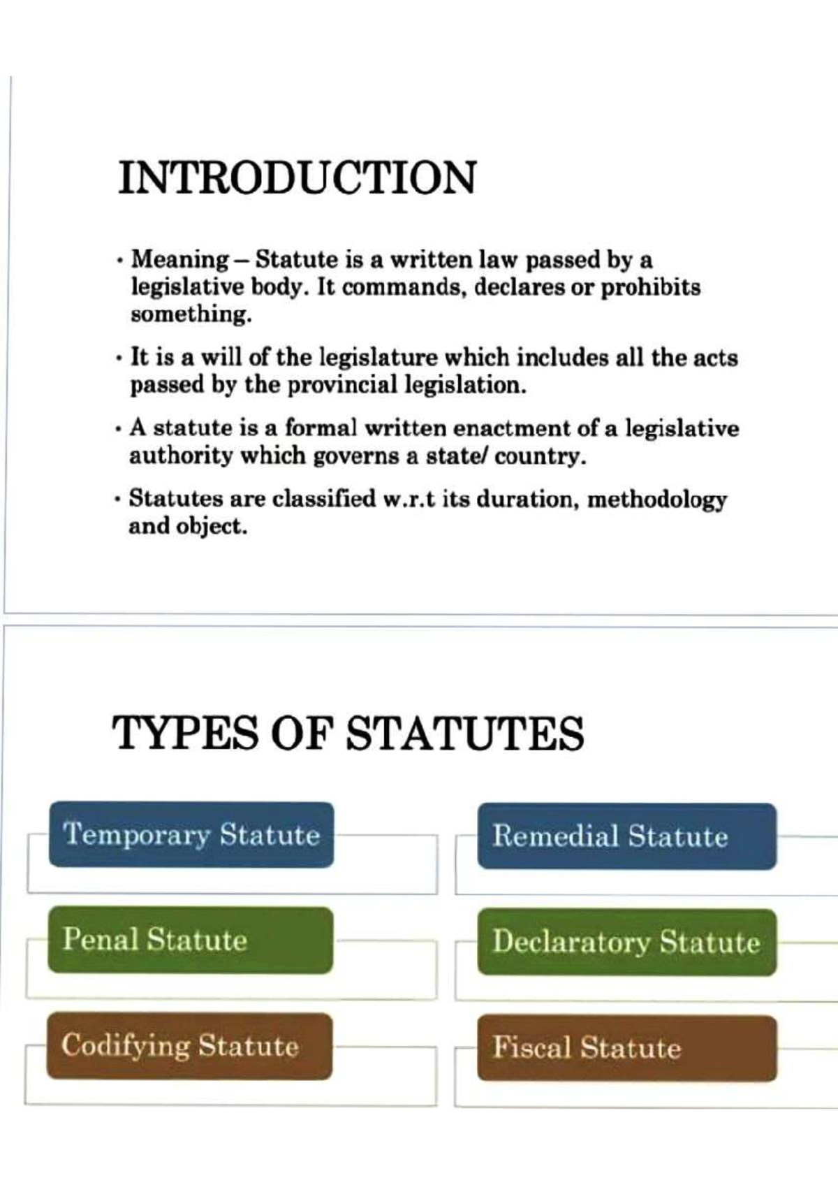 Interpretation of statutes - LLB - Studocu