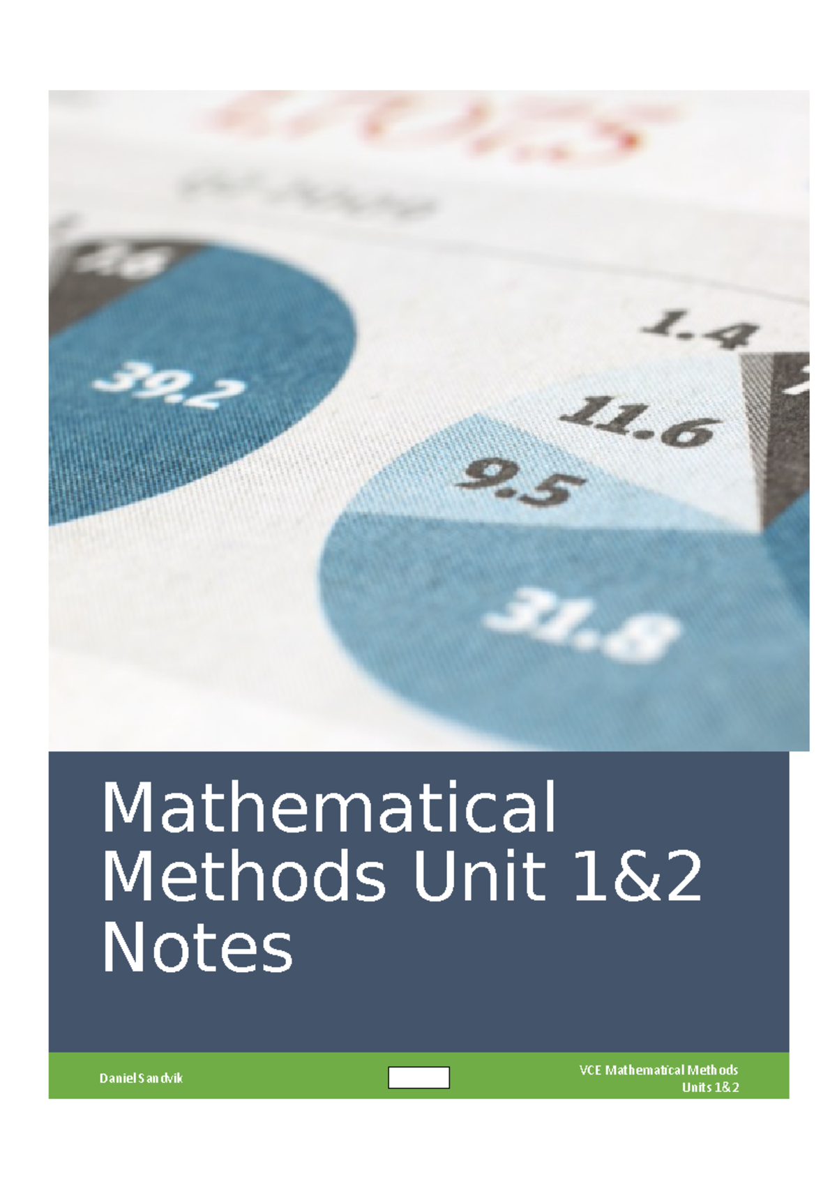 Mathematics Methods Unit 1 2 Study Notes Mathematical Methods Unit 1