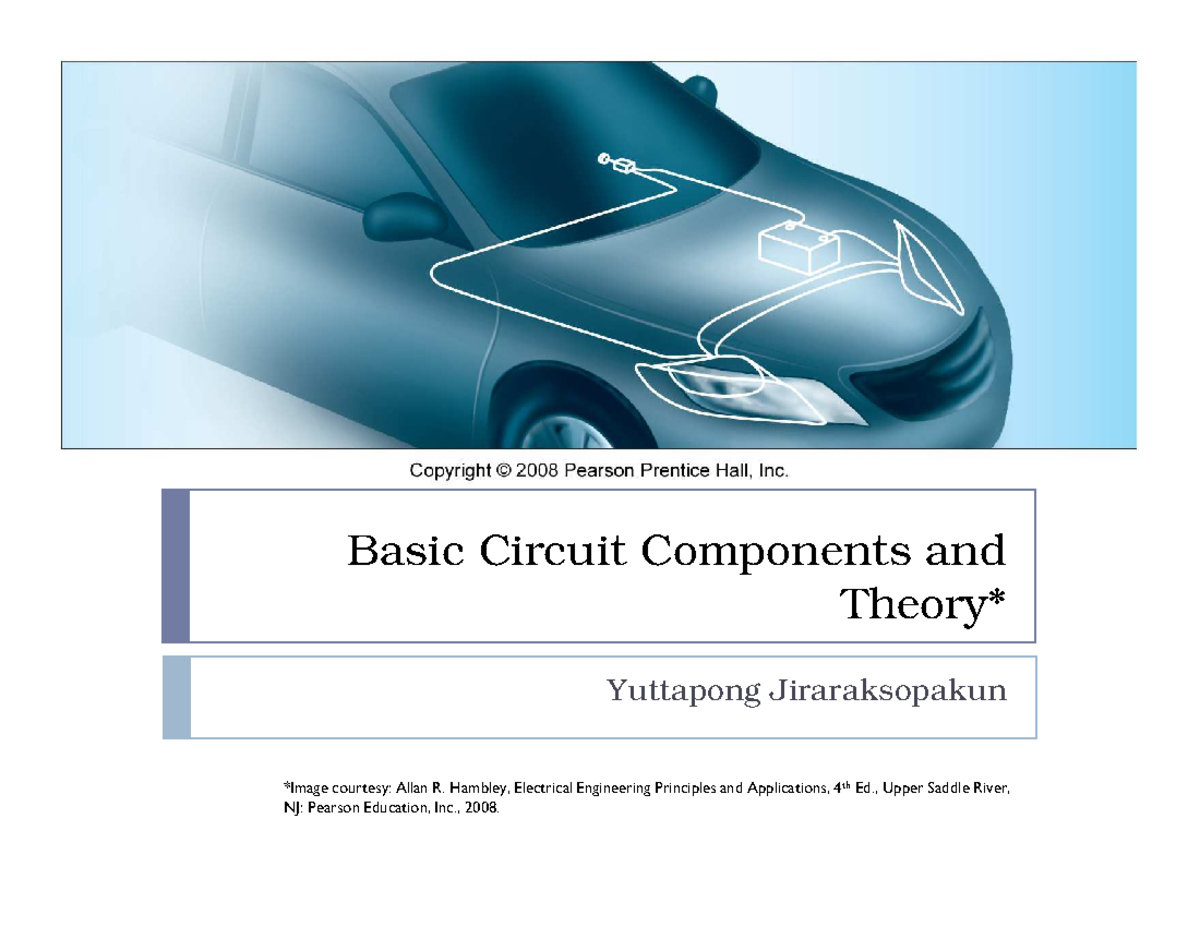 Ene103 lec0 - Elec - Basic Circuit Components and Theory* Yuttapong ...