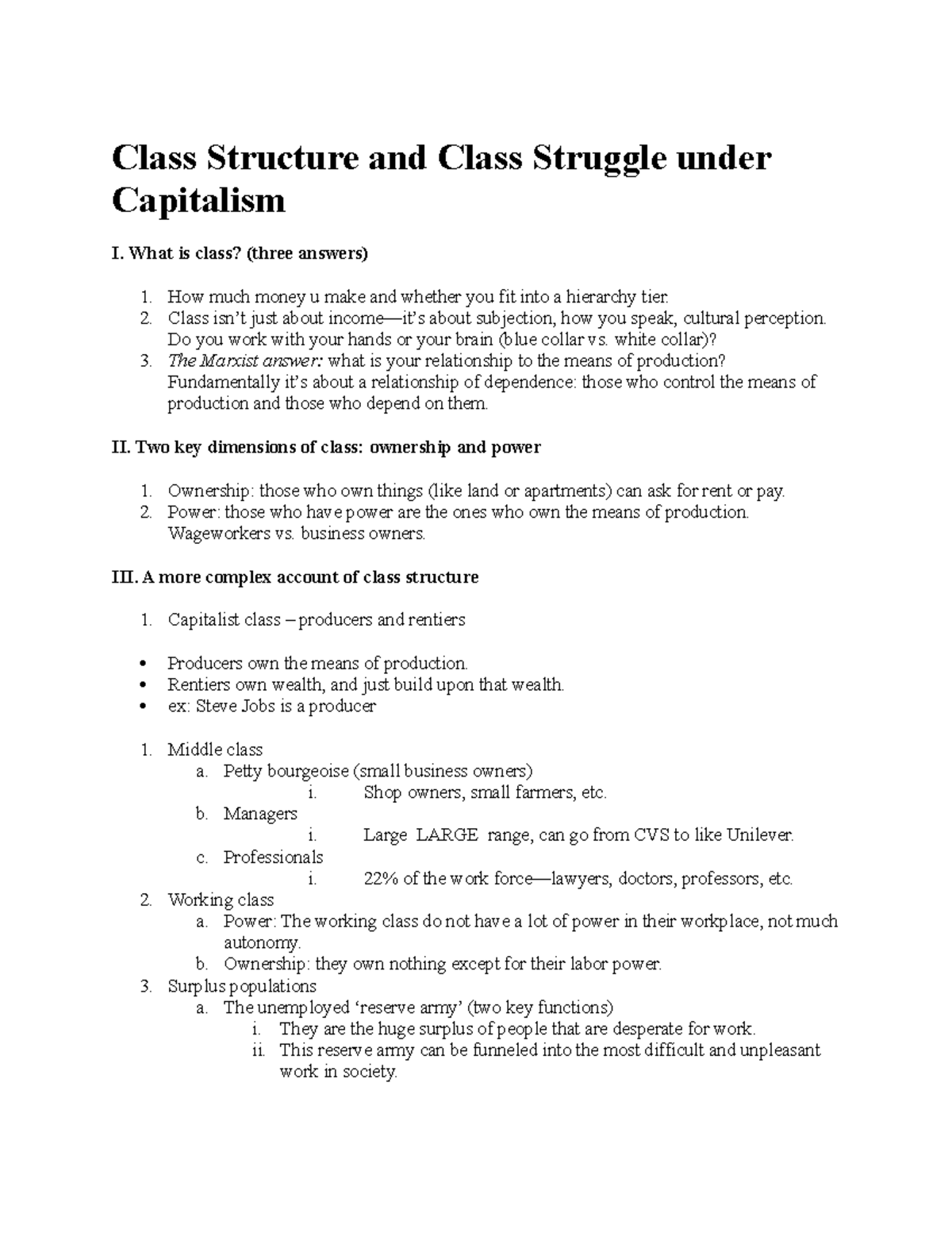 Class Structure and Class Struggle under Capitalism - What is class ...
