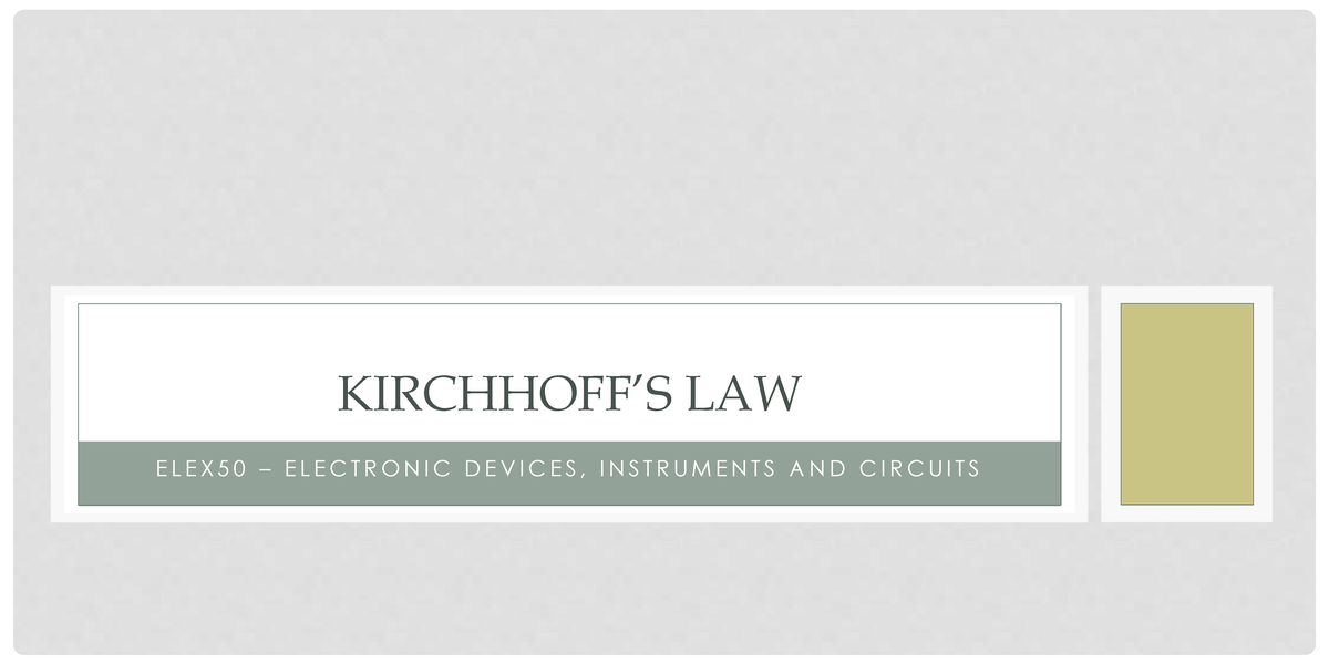 Kirchoffs-Law - History of Kircchoff's law, Kirchhoff's Voltage Law ...