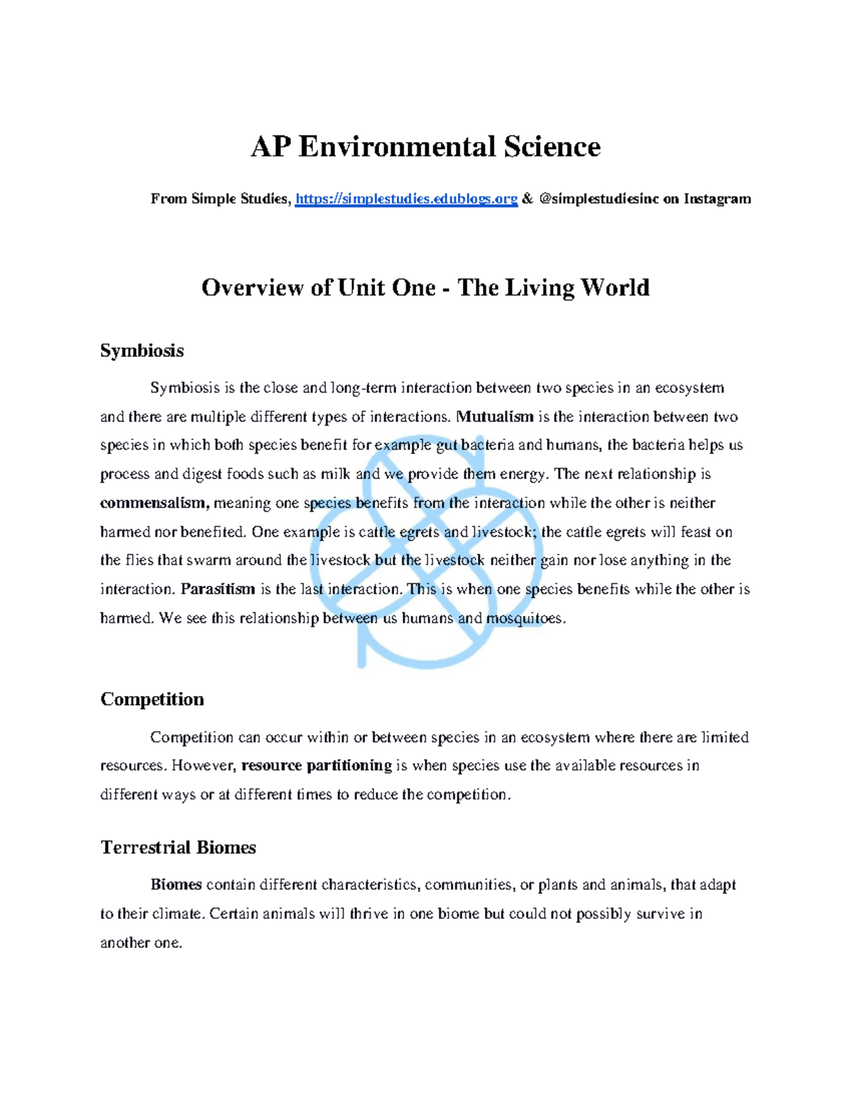 ENVI SCI UNIT 4 - About envi sci - AP Environmental Science From Simple ...
