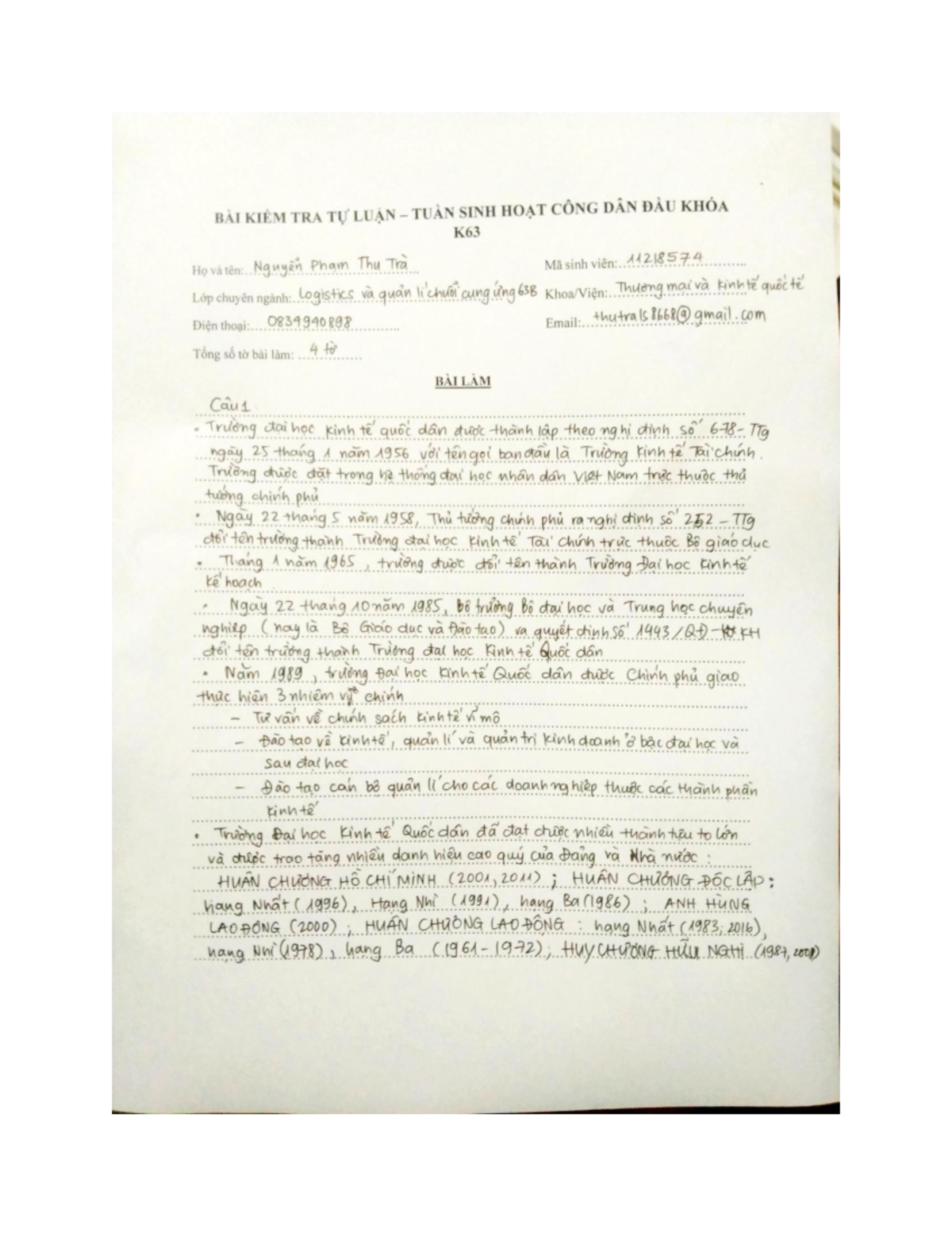 Khoi 8 11218574 Nguyen Pham Thu Tra - Thống kê trong kinh tế và kinh ...