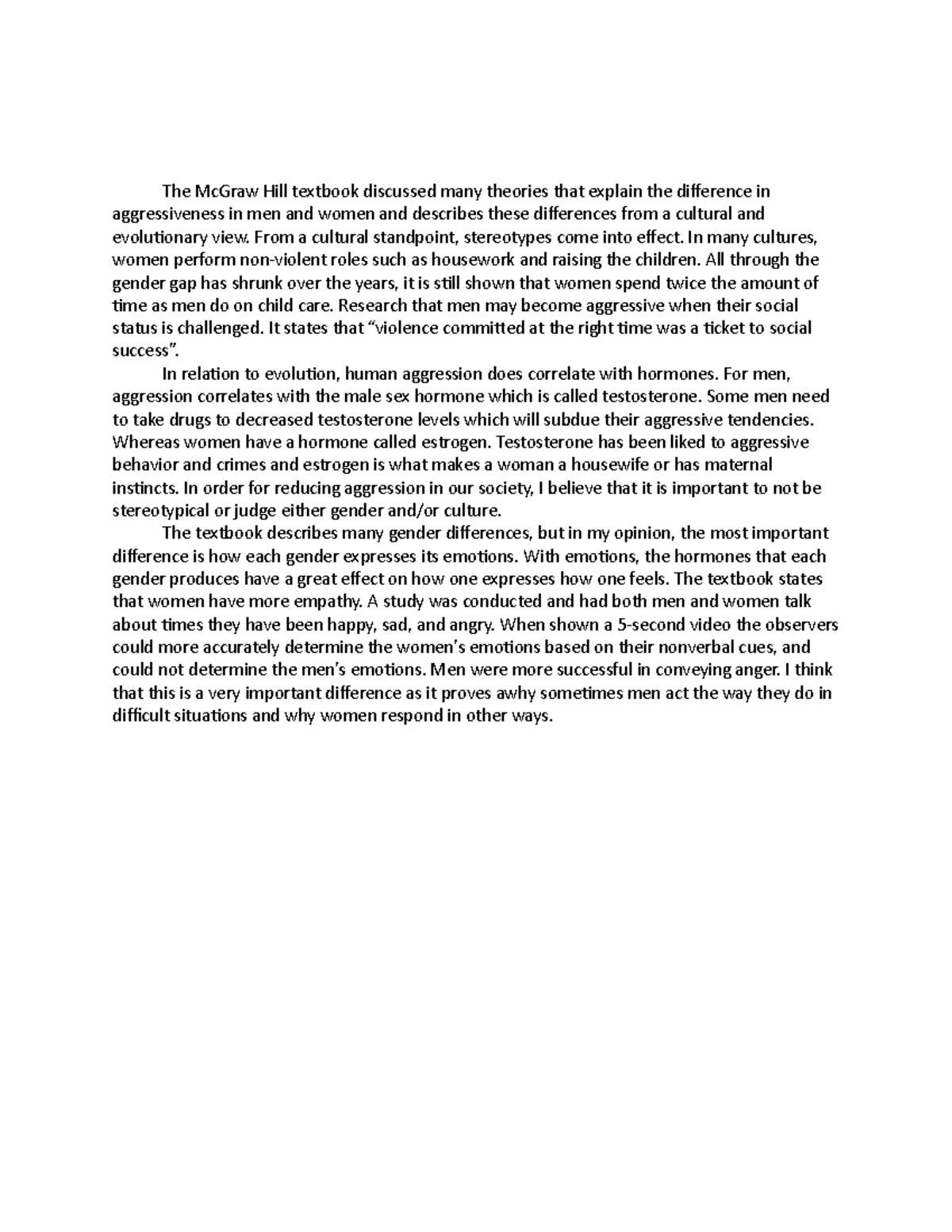 Chapter 5 Social Psych HW 5 Prof Chung The McGraw Hill Textbook