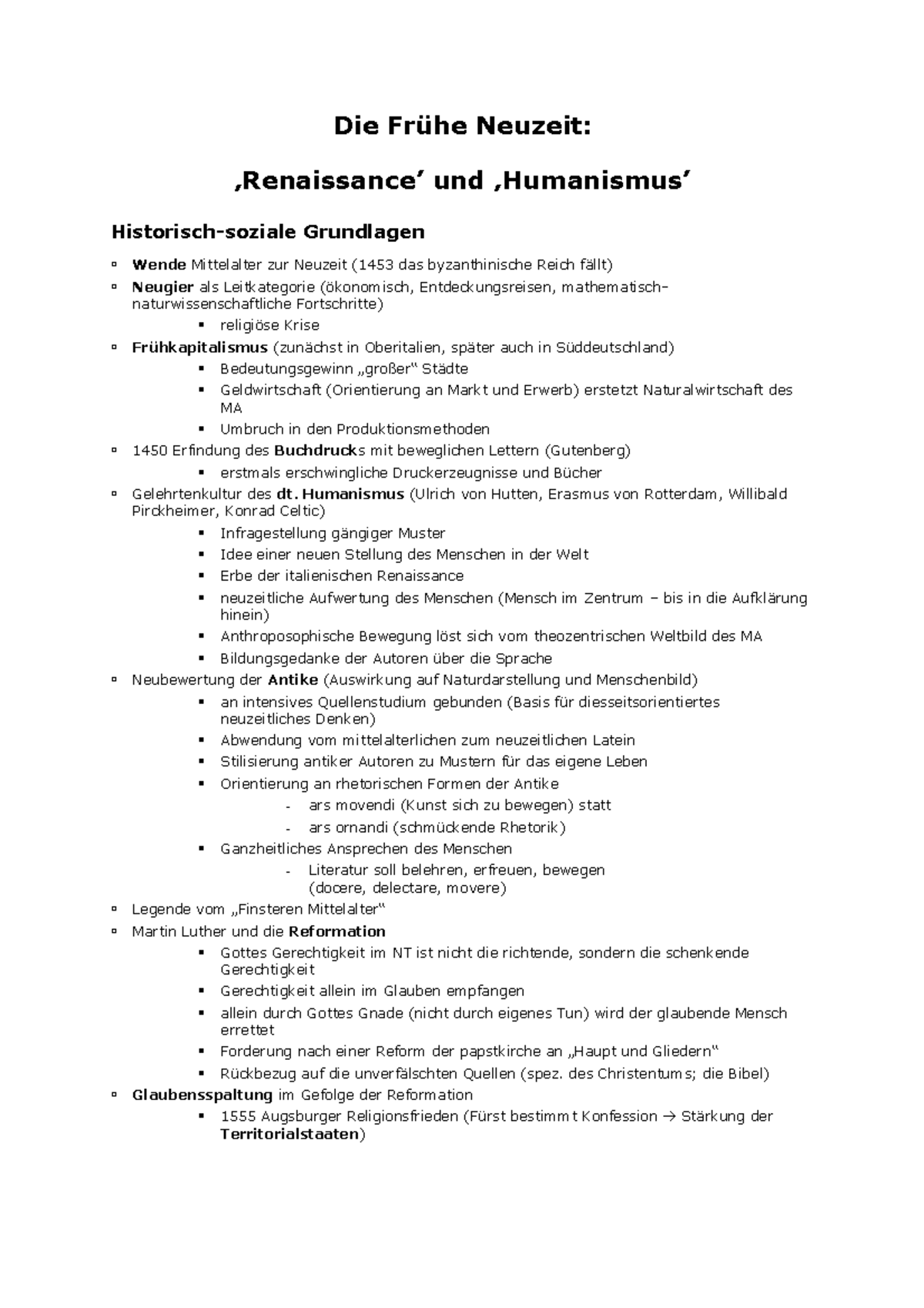 V 1 Renaissance Humanismus - Die Neuzeit: und Grundlagen Wende ...