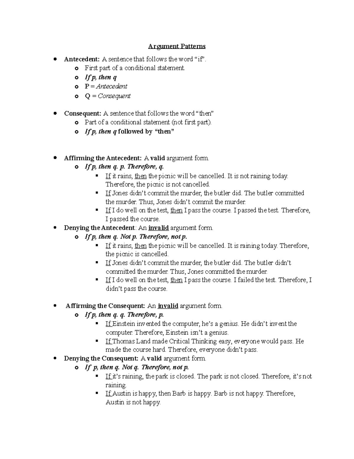 Argument Patterns - This is tutorial work for SSH 105. - Argument ...