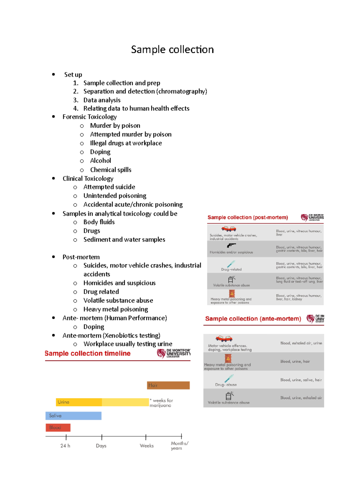Sample collection - Sample collection Set up 1. Sample collection and ...