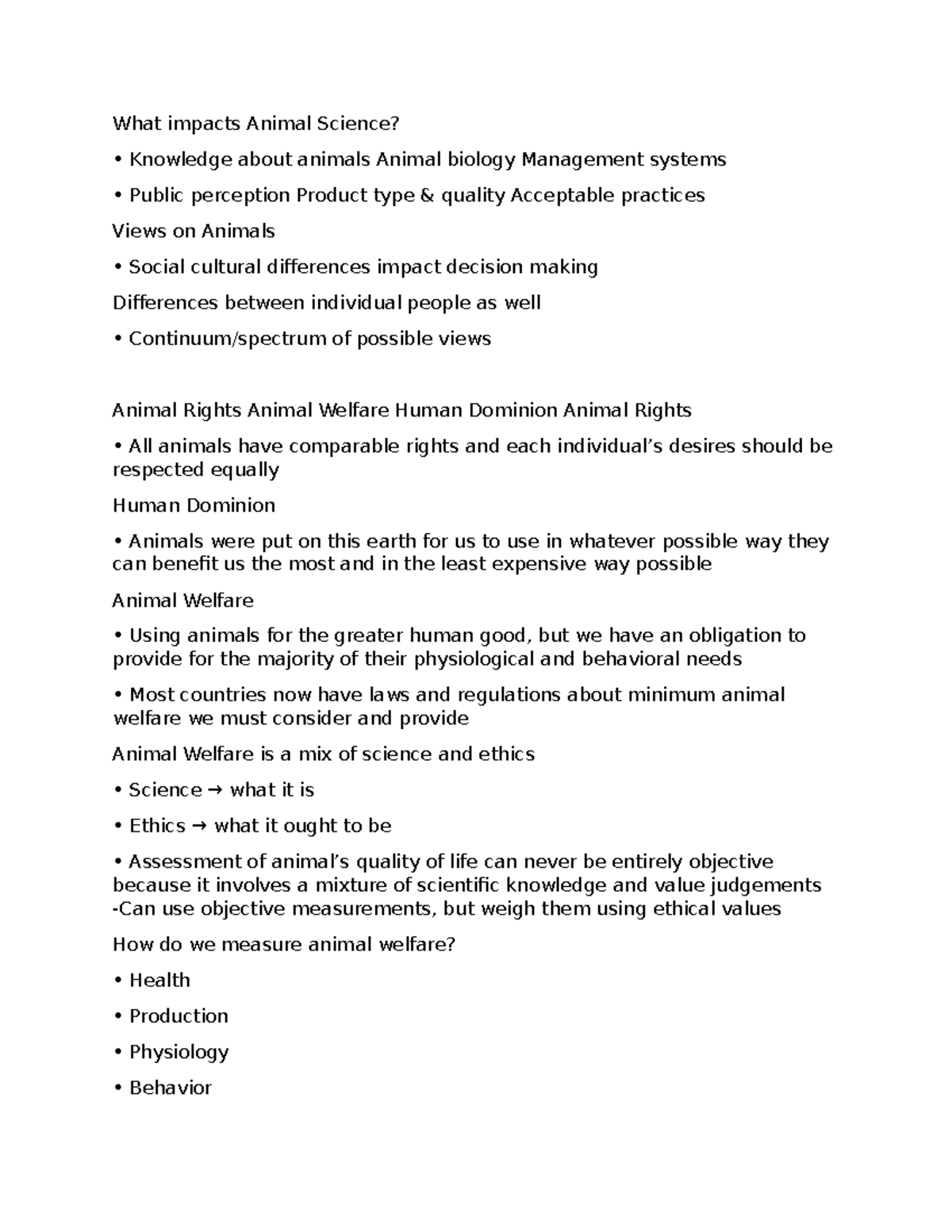 Animal Welfare and Behavior - What impacts Animal Science? Knowledge ...