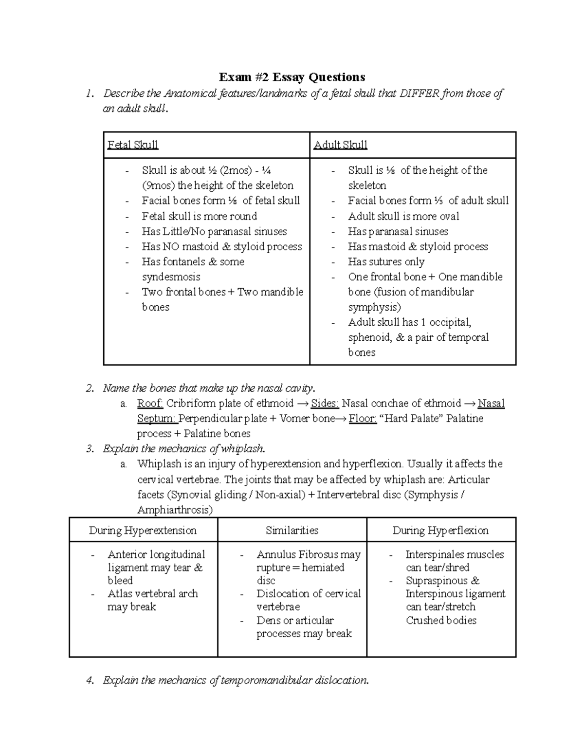 BIO-212 Exam #2 Essay Questions - Exam #2 Essay Questions Describe the ...