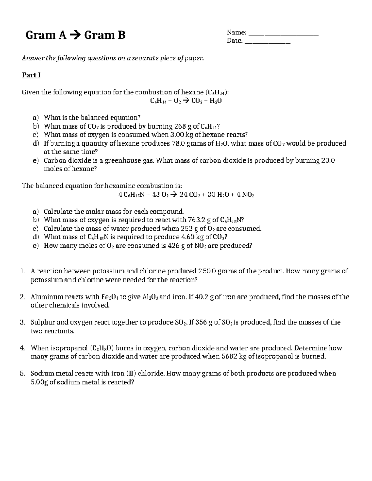 Worksheet - grama to gramb - Gram A Gram B Name ...