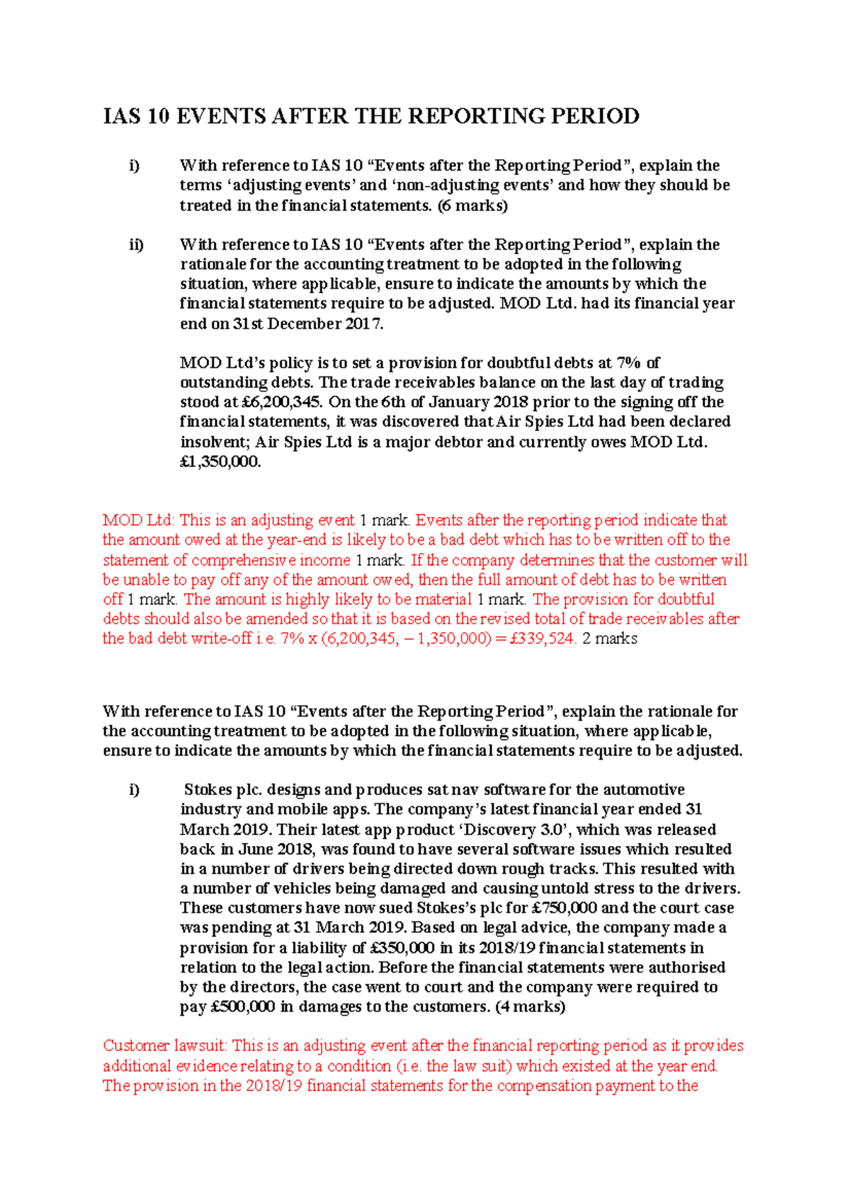 IAS 10 Events After THE Reporting Period - IAS 10 EVENTS AFTER THE ...
