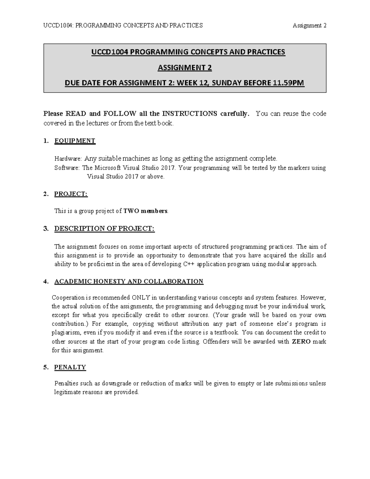 Introduction to Programing - Please READ and FOLLOW all the ...