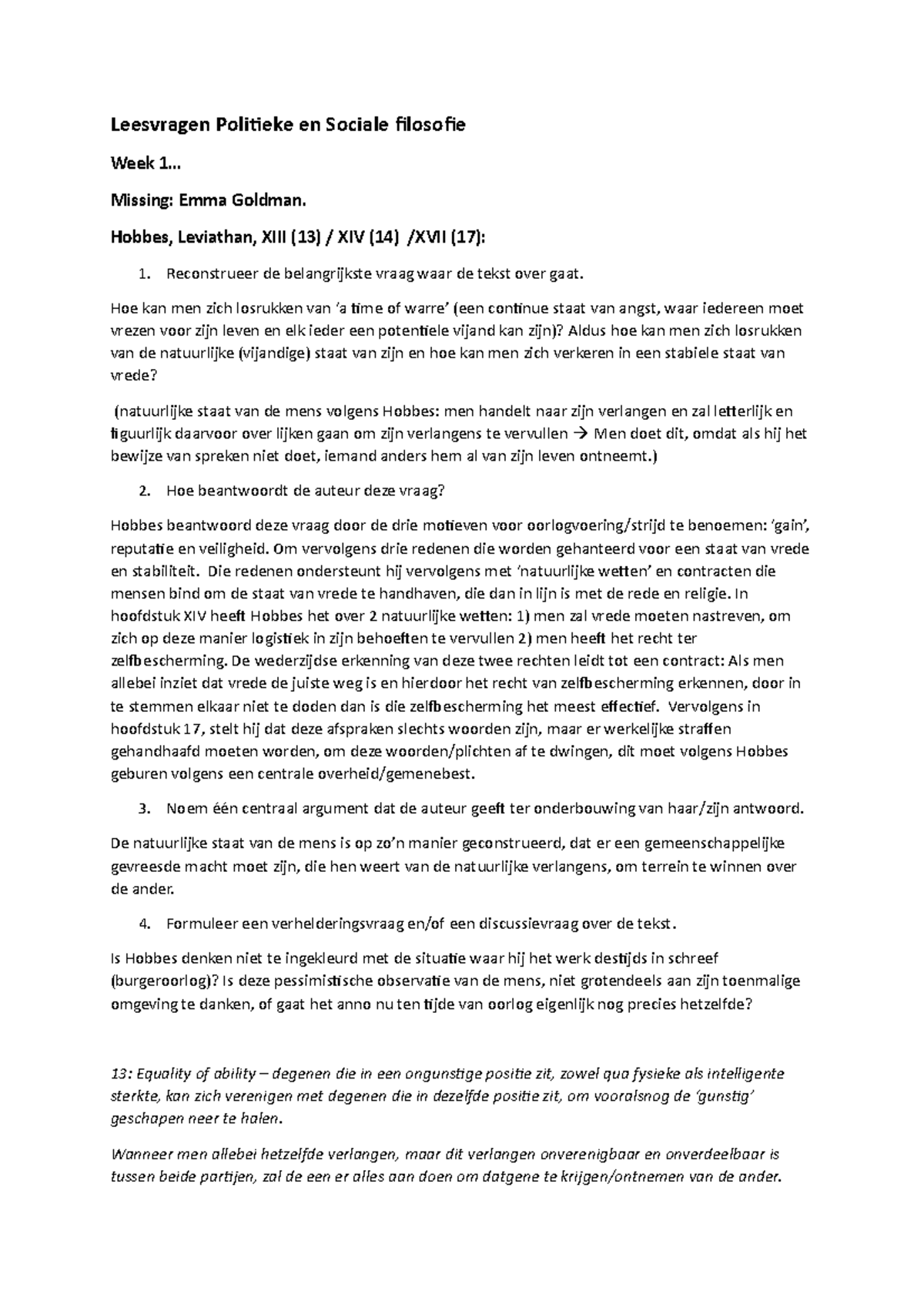 Leesvragen Politieke en Sociale filosofie - .. Missing: Emma Goldman ...