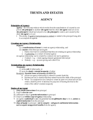 Trusts & Estates Outline - Trusts & Estates Chapter 1: Introduction to ...