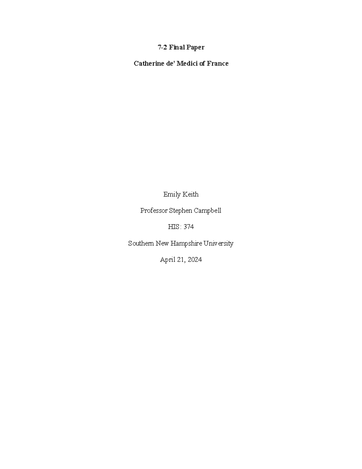 Final Draft - The paper’s length must be 7–8 double-spaced pages or ...