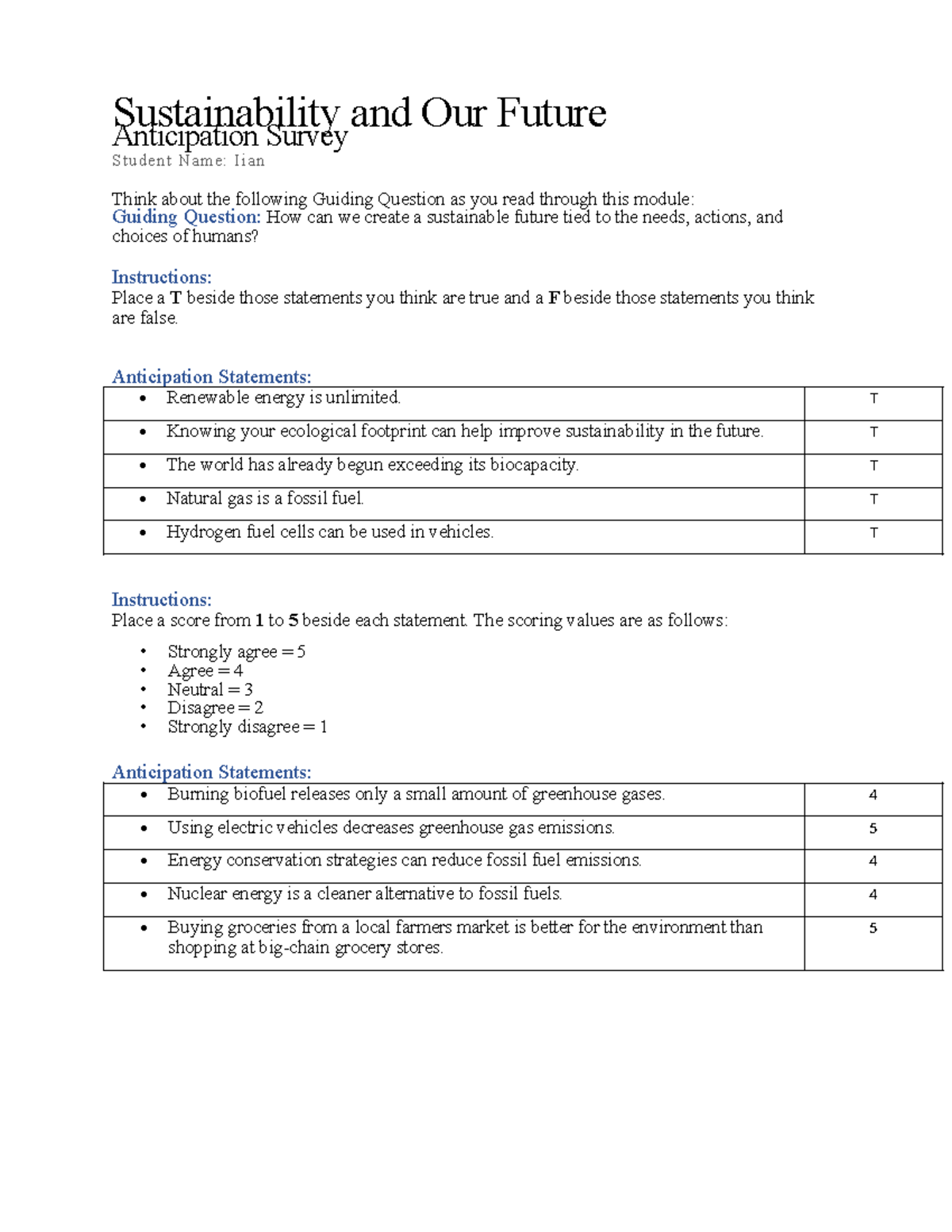 06 00 anticipation survey - Sustainability and Our Future Anticipation ...