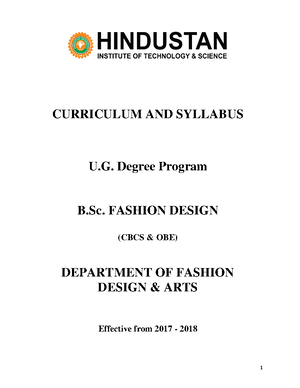 Fashion Design Syllabus 2020 24 - CURRICULA AND SYLLABI BACHELOR OF ...
