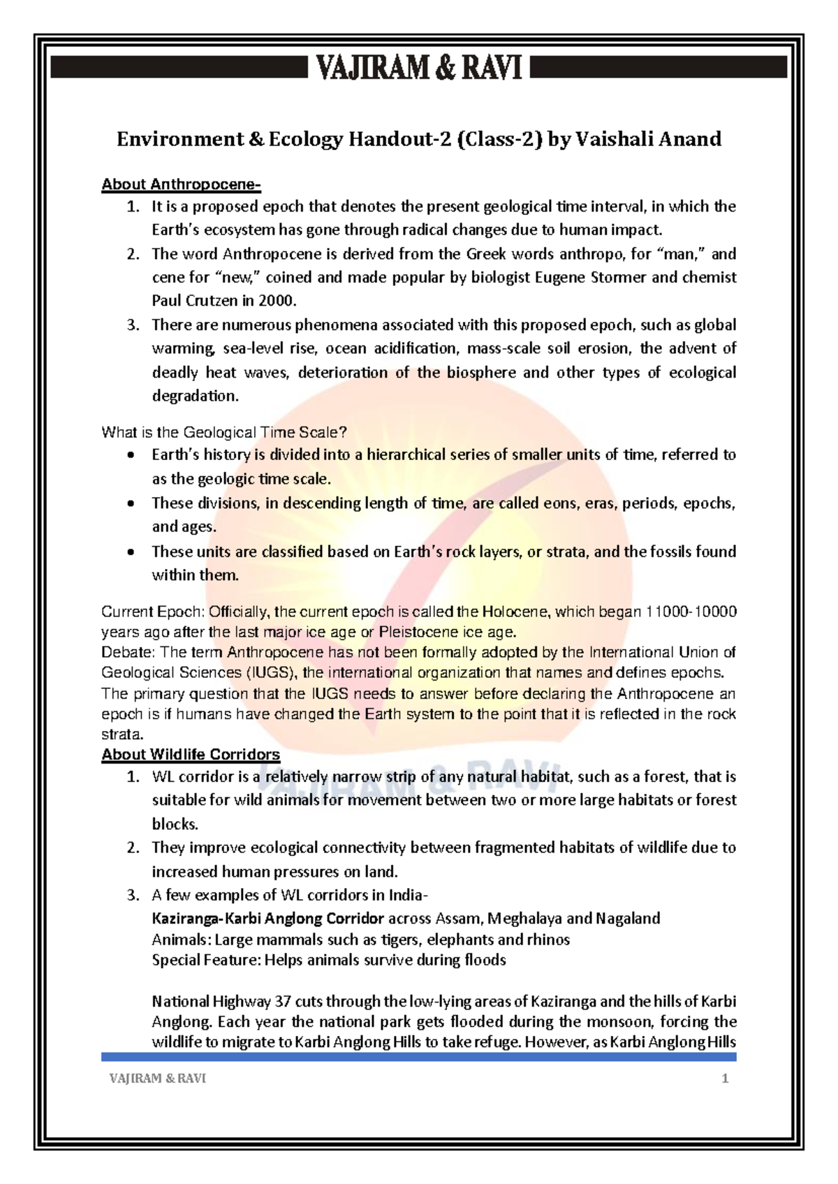 Environment & Ecology Handout-2 (Class-2) - Environment & Ecology ...