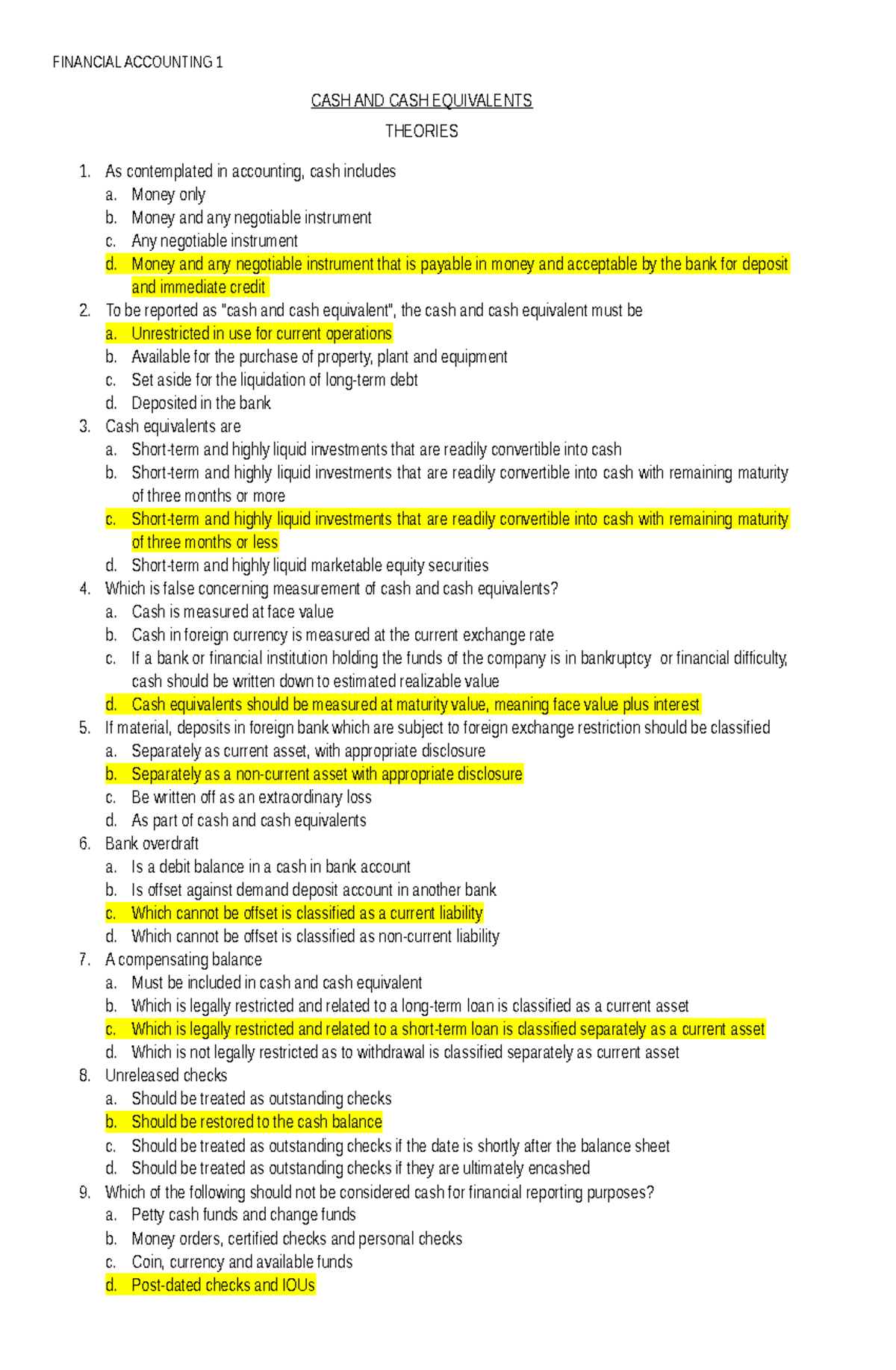 Cash-and-cash-equivalents compress - CASH AND CASH EQUIVALENTS THEORIES ...