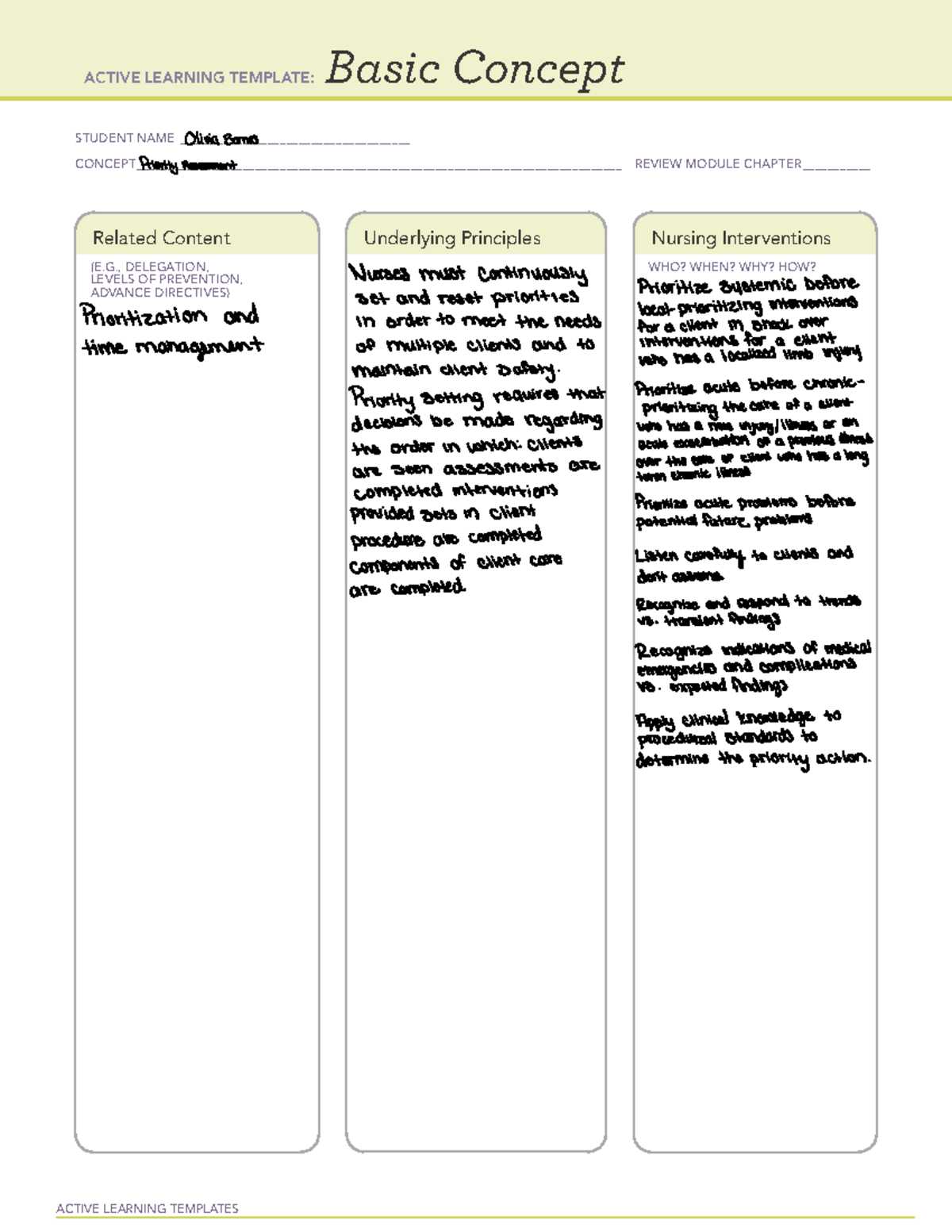 ALT - PLO priority Assessment - ACTIVE LEARNING TEMPLATES Basic Concept ...