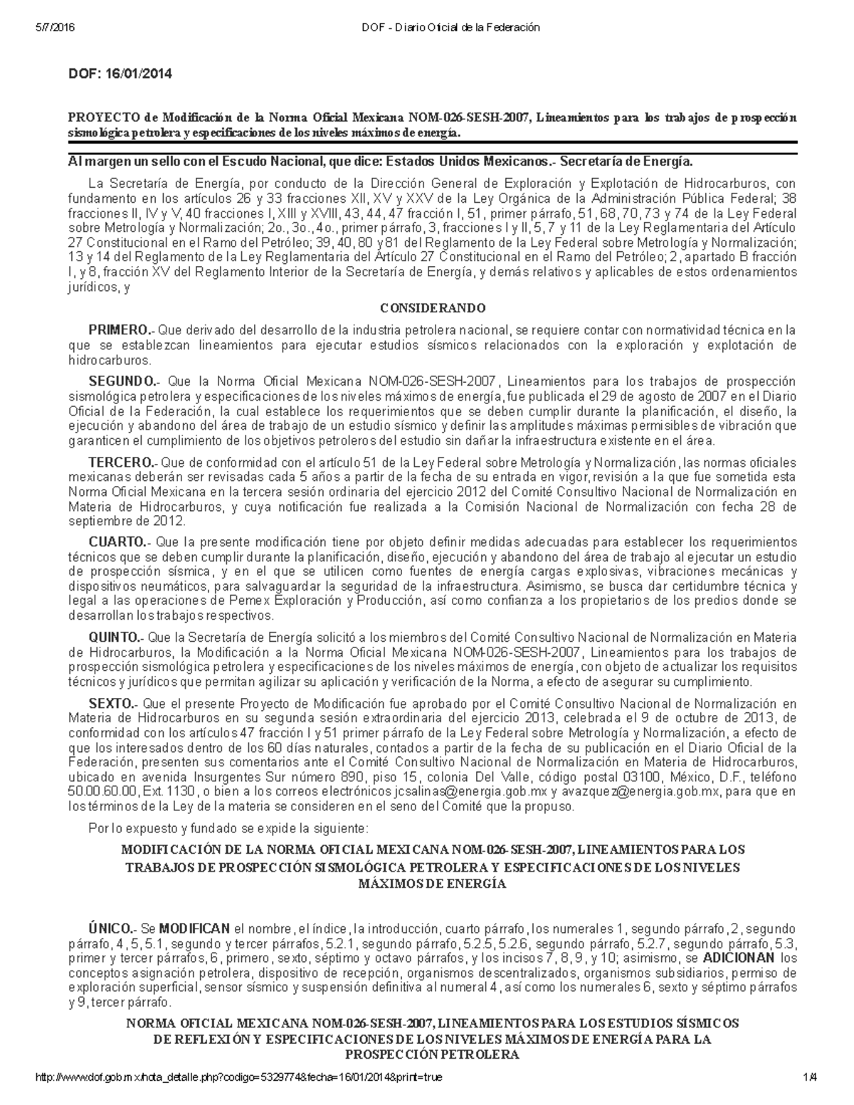NOM 026 SESH - Nom 026 stps, código de colores - DOF: 16/01/ PROYECTO ...