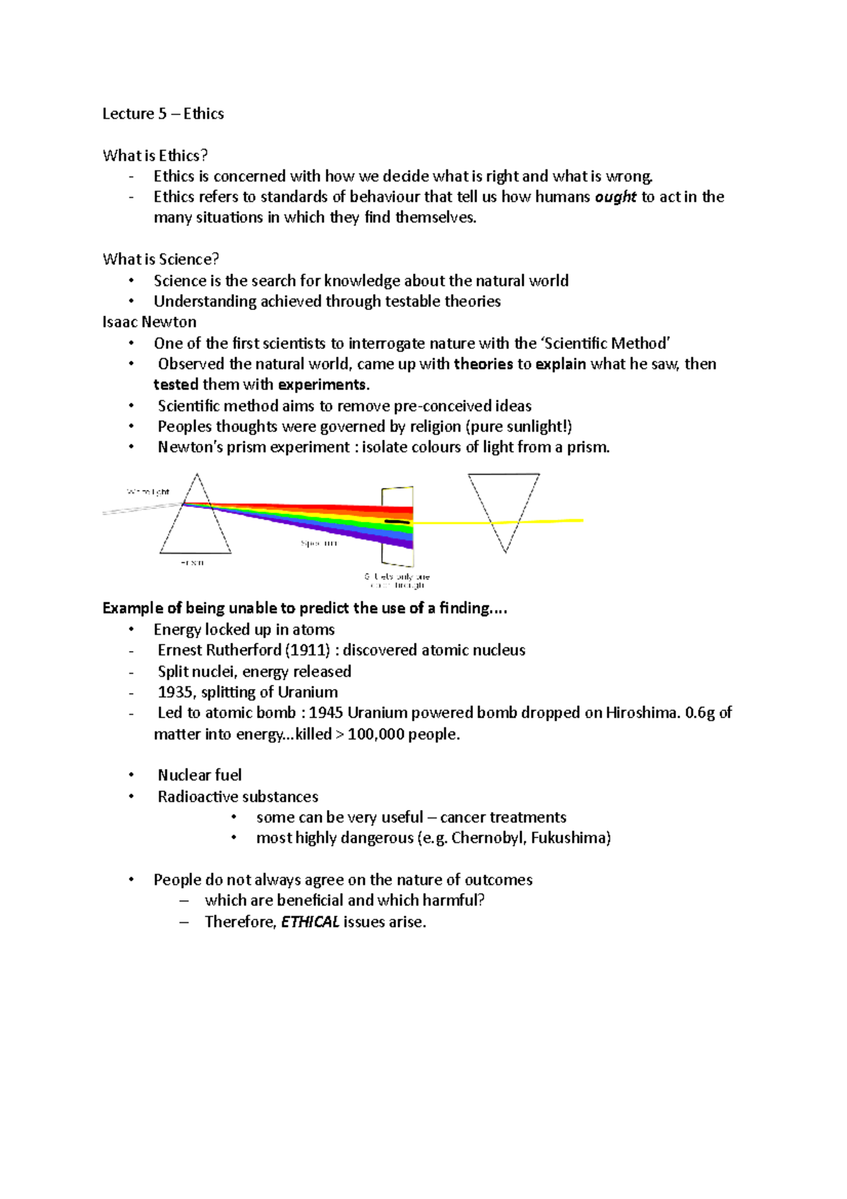 Lecture material 5 - personal ethics and ethical issues - Lecture 5 ...