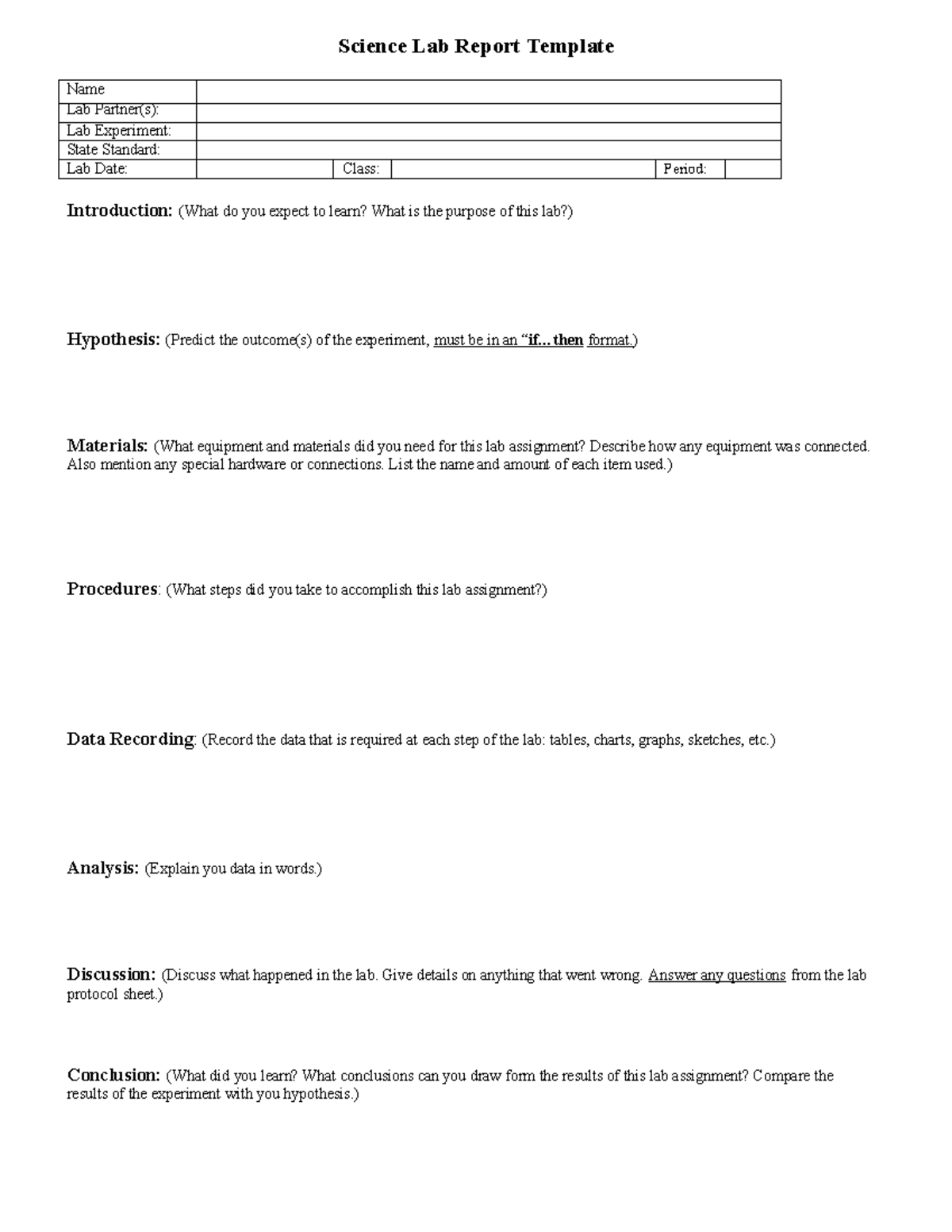 Lab-report-template-01 2 - Science Lab Report Template Name Lab Partner ...
