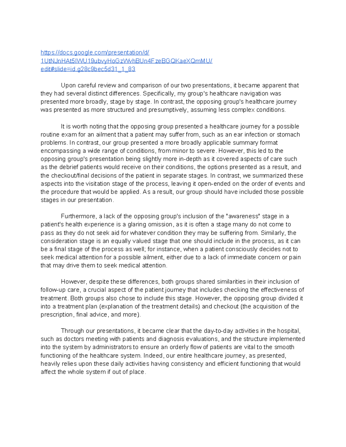 Showcase Collab Reflection - docs.google/presentation/d/ - Studocu