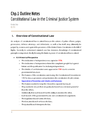 AJ 151: CHP.6 Outline Notes/Crime classification and punishment ...