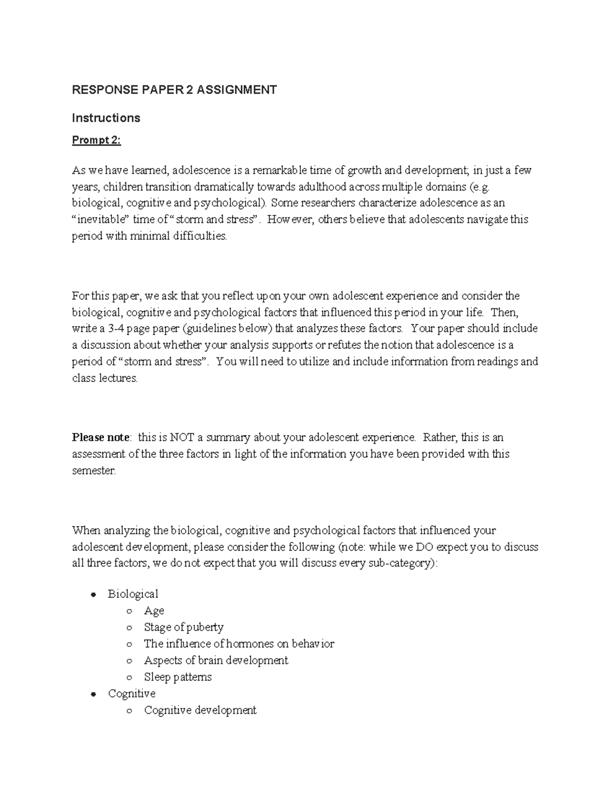 Response Paper 2 Assignment Spring 2020 - RESPONSE PAPER 2 ASSIGNMENT ...
