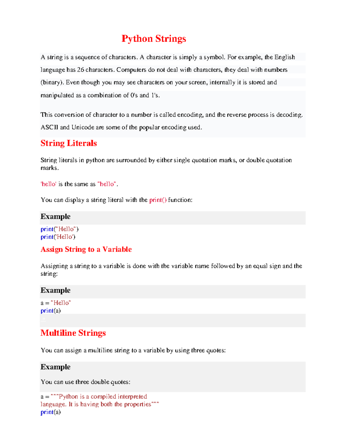 Unit 3 2 Converted Unit 3 Notes Python Strings A String Is A