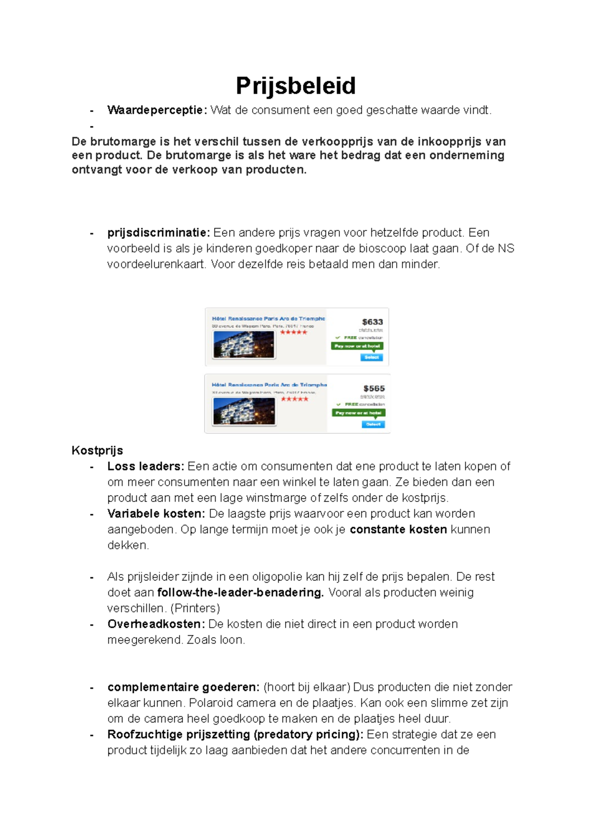 Marketing hoofdstuk 12 - Prijsbeleid Waardeperceptie: Wat de consument ...